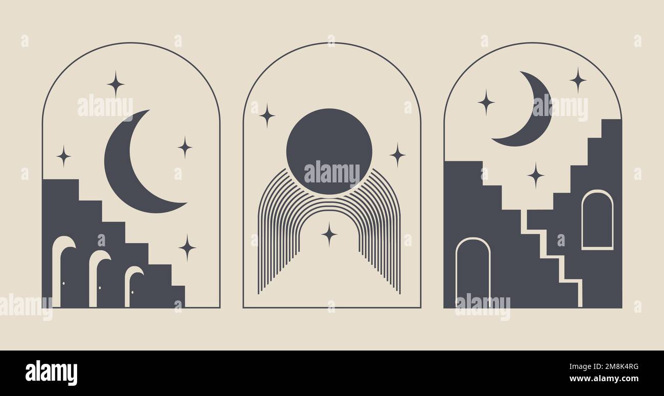 Abstract design architecture logo template with mystic elements. Modern ...