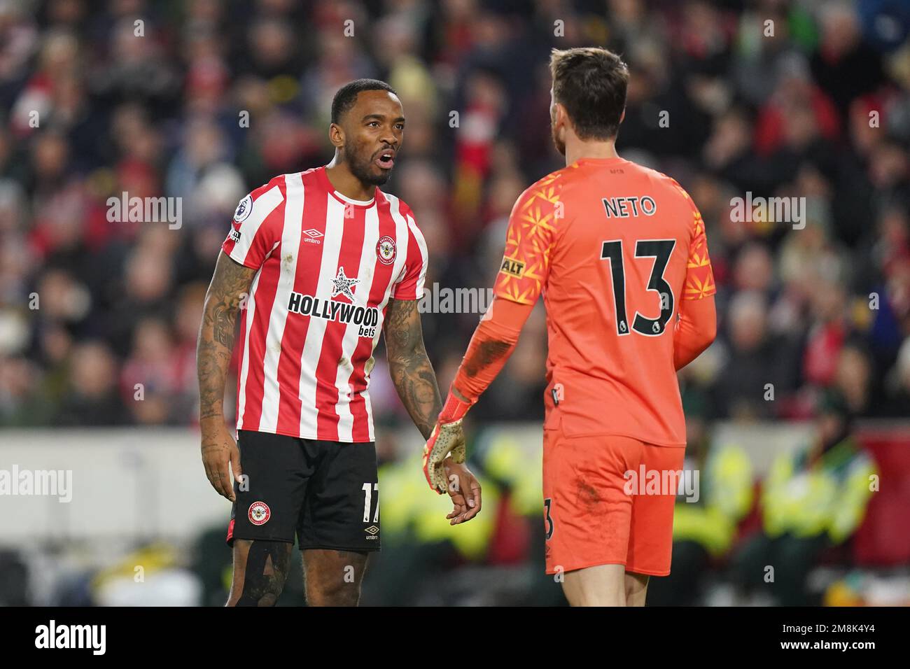 Brentford's Ivan Toney (left) and Bournemouth goalkeeper Murara Neto ... Brentford's Ivan Toney (left) and Bournemouth goalkeeper Murara Neto ...