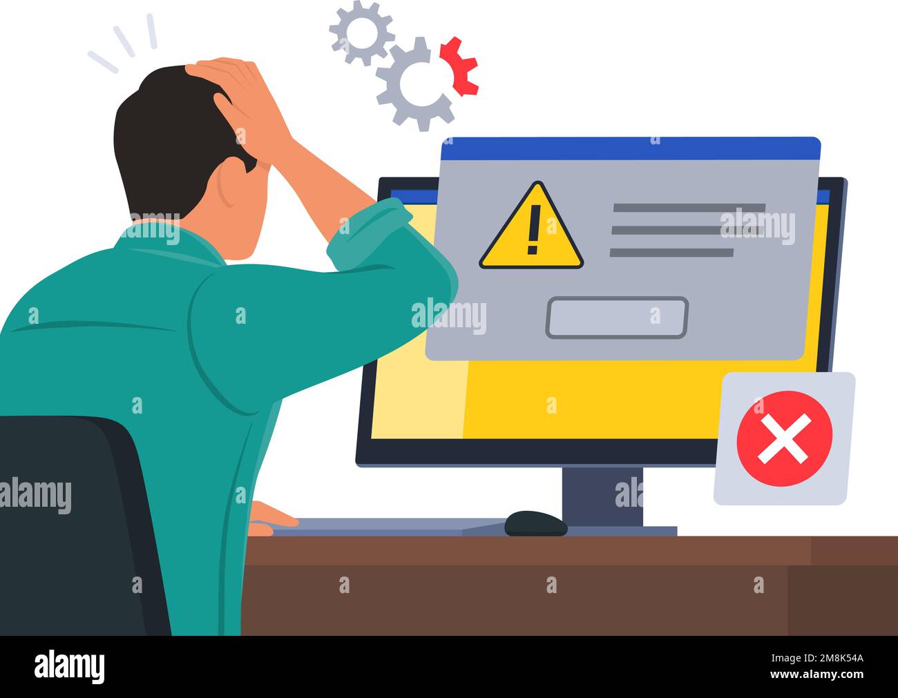 Working at a window Stock Vector Images - Alamy