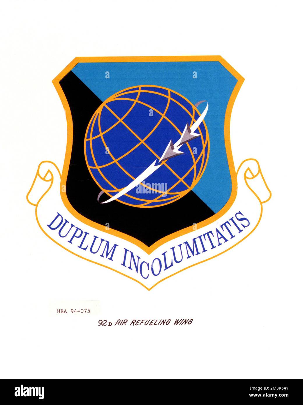 Approved Insignia of the 92nd Air Refueling Wing.EXACT DATE SHOT ...