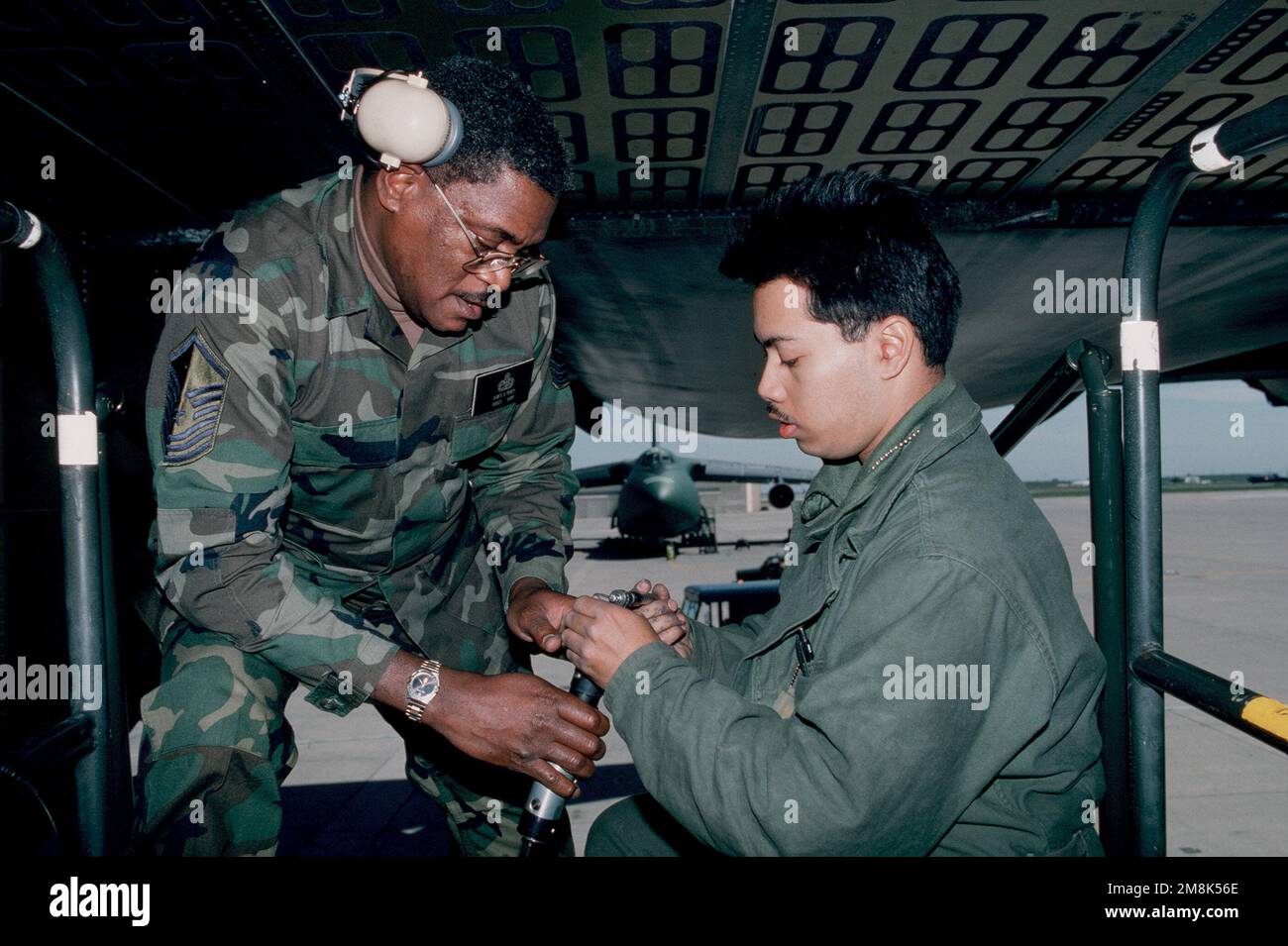 USAF SENIOR MASTER Sergeant James S. Percy (left), Superintendent and ...