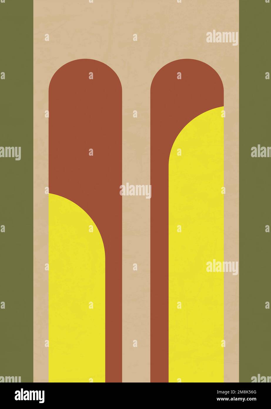 Bright minimalistic architecture arch poster illustration. Modern ...