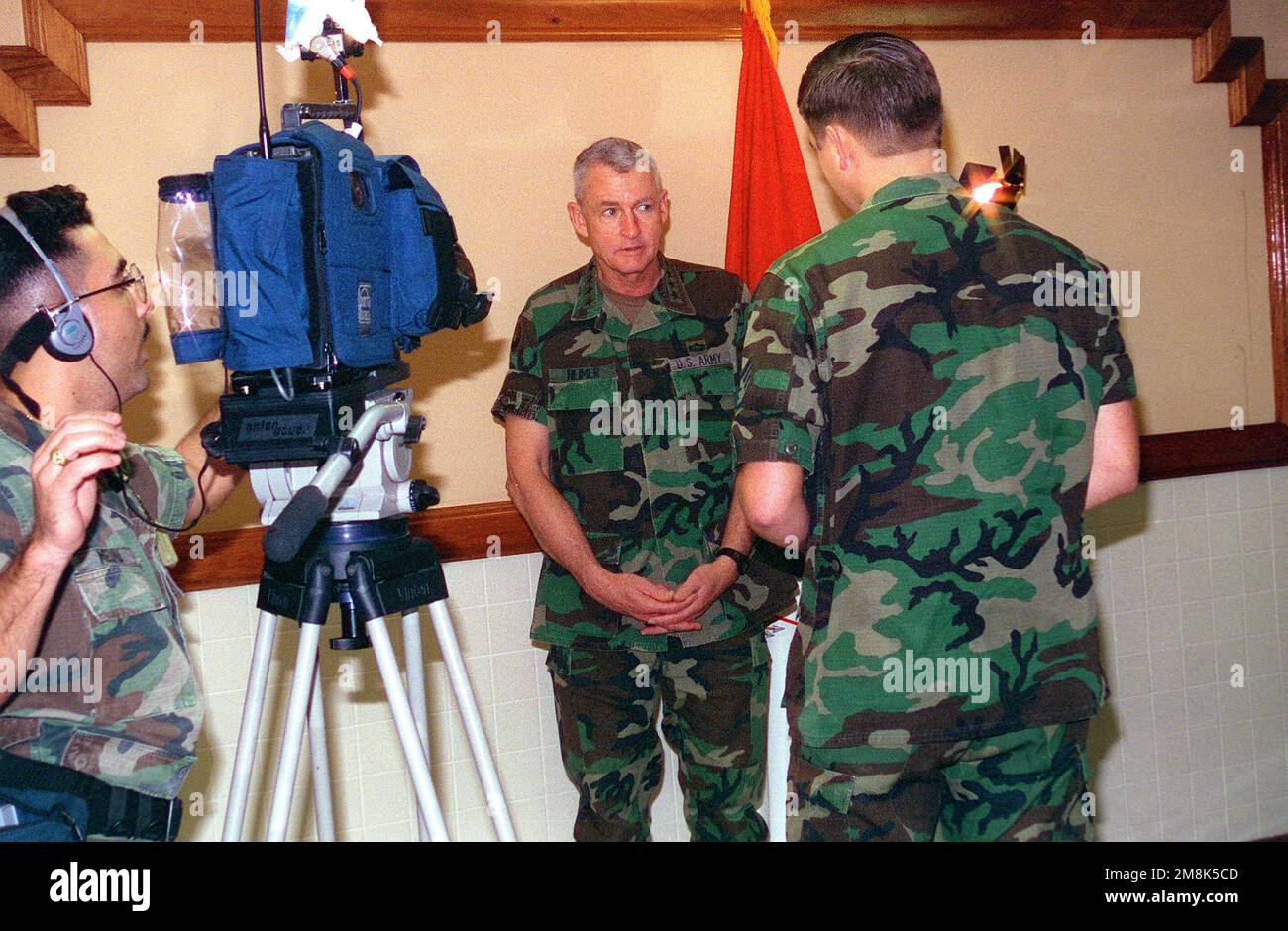 GEN. Dennis J. Reimer, US Army CHIEF of STAFF, is interviewed by the ...