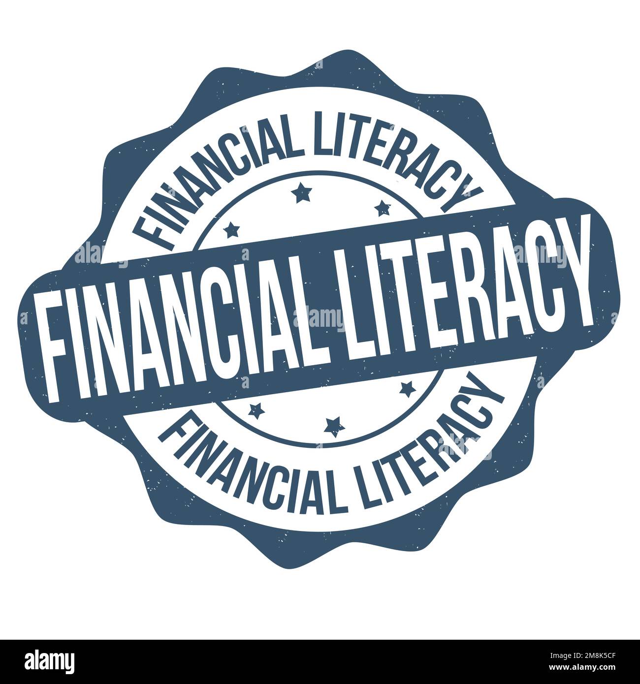 Financial literacy label or stamp on white background, vector ...