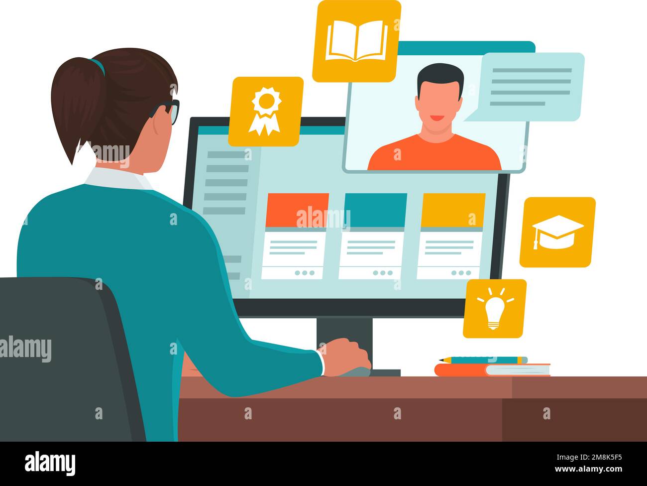 E learning networking Stock Vector Images - Alamy