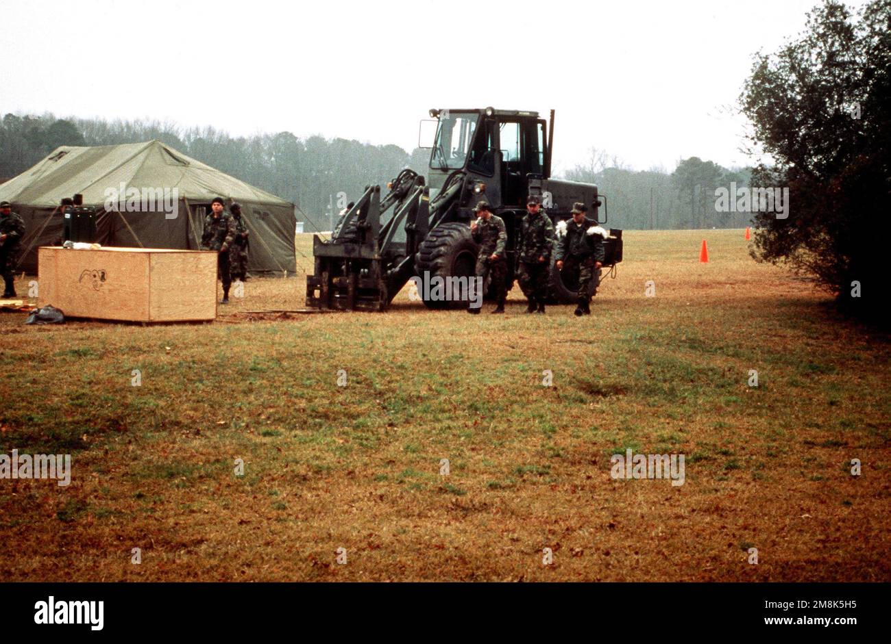 The setting up of camp was made easier by the help of a forklift on the ...