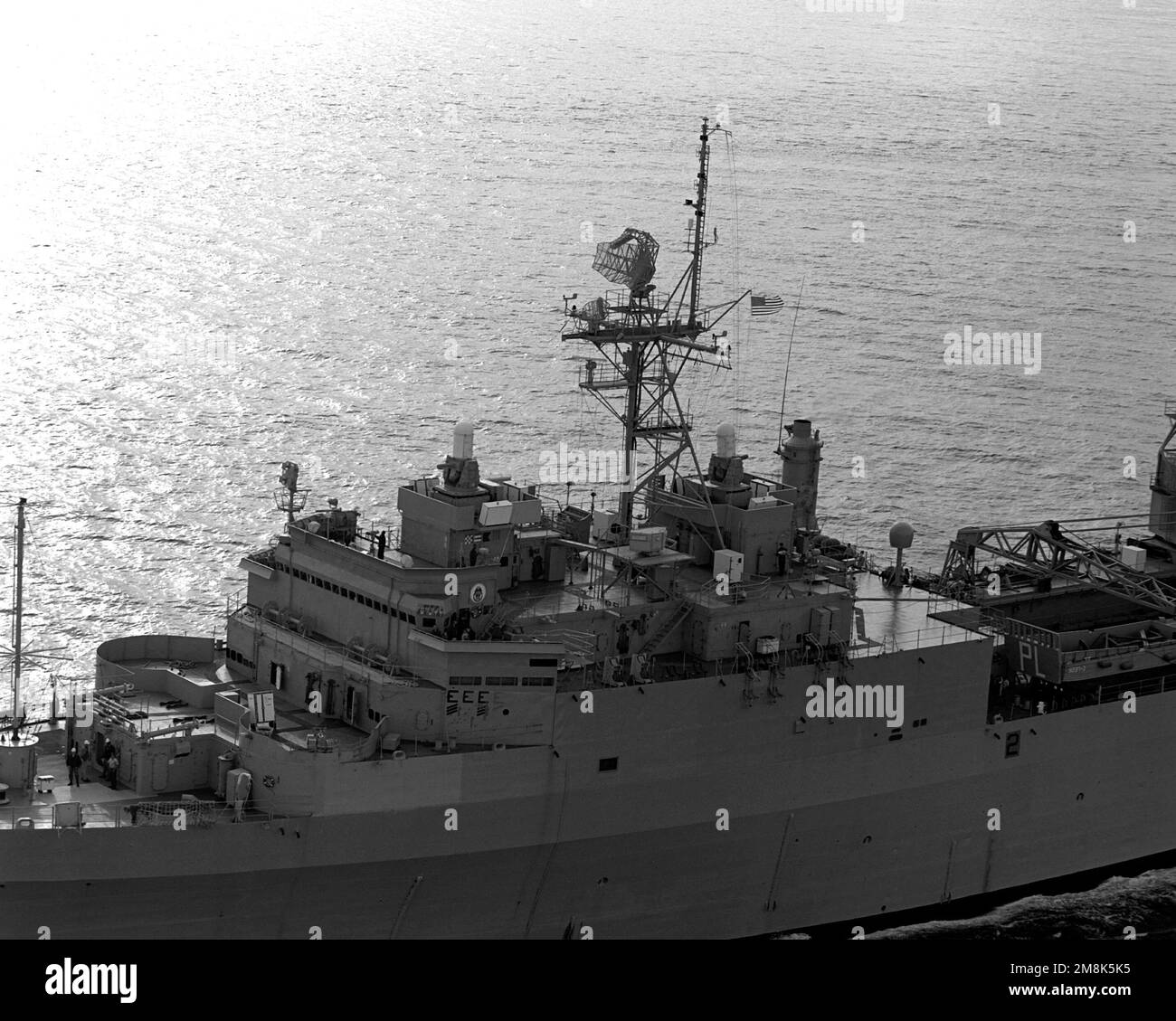 High oblique port bow view, 45 degrees off centerline, of the bridge ...