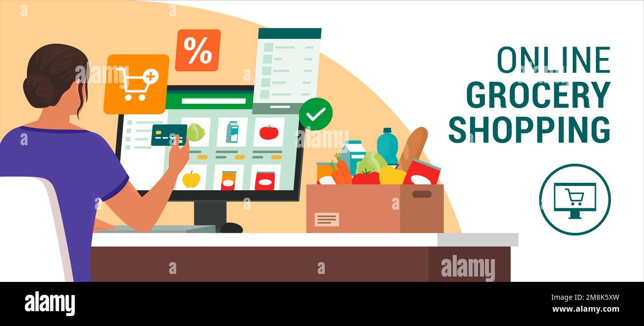 Supermarket online store Stock Vector Images - Alamy