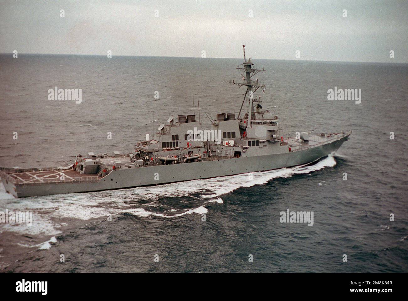 An aerial starboard beam (off centerline ) view of the guided missile ...