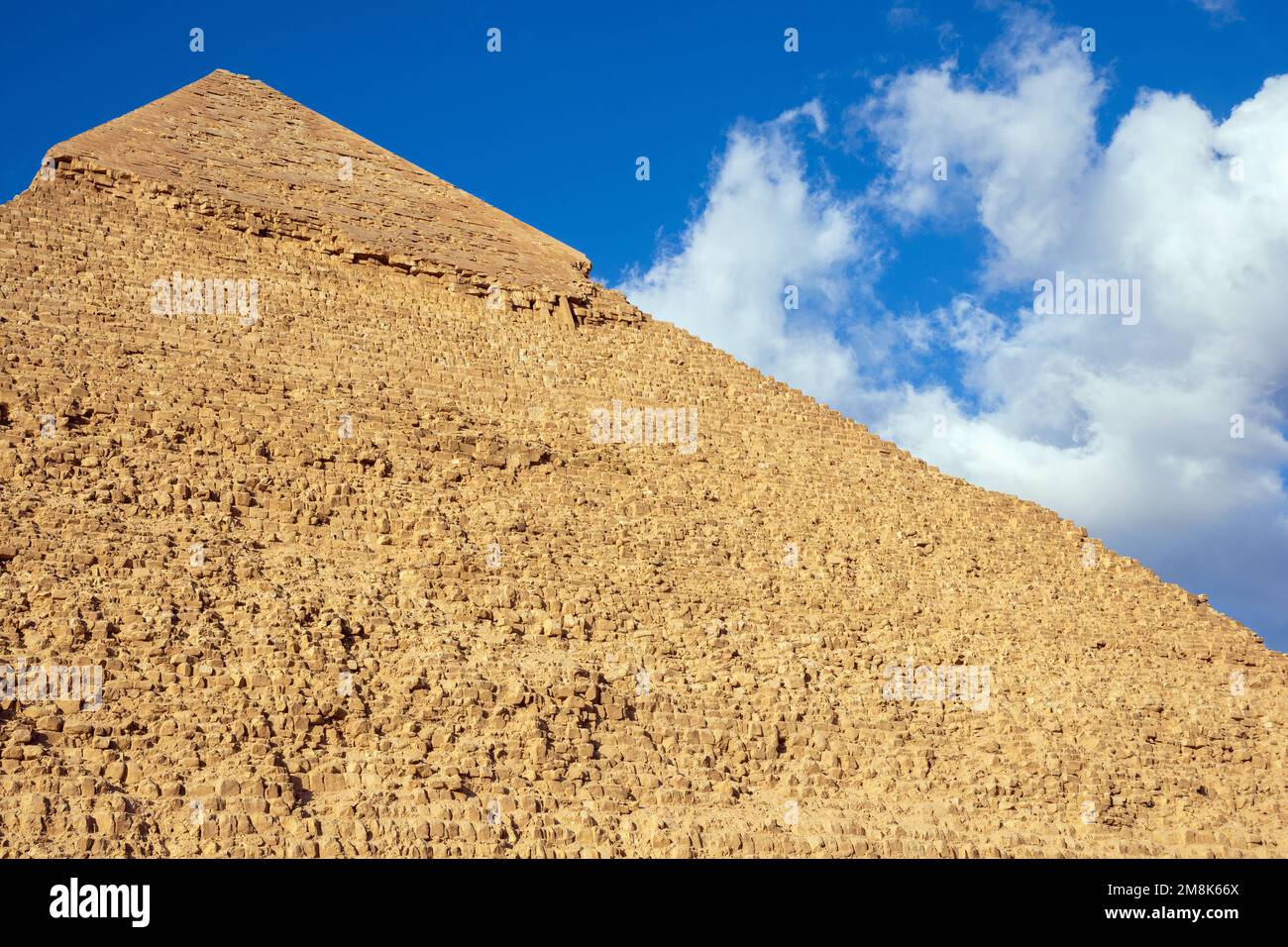 Tiled top of the pyramid of Khafre or of Chephren the second-tallest ...