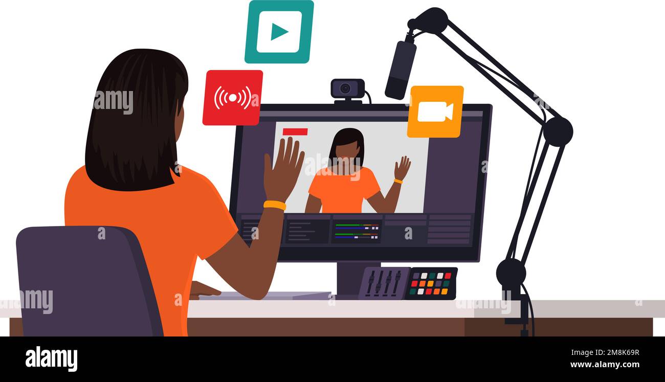 Professional youtuber and influencer livestreaming on social media, she ...