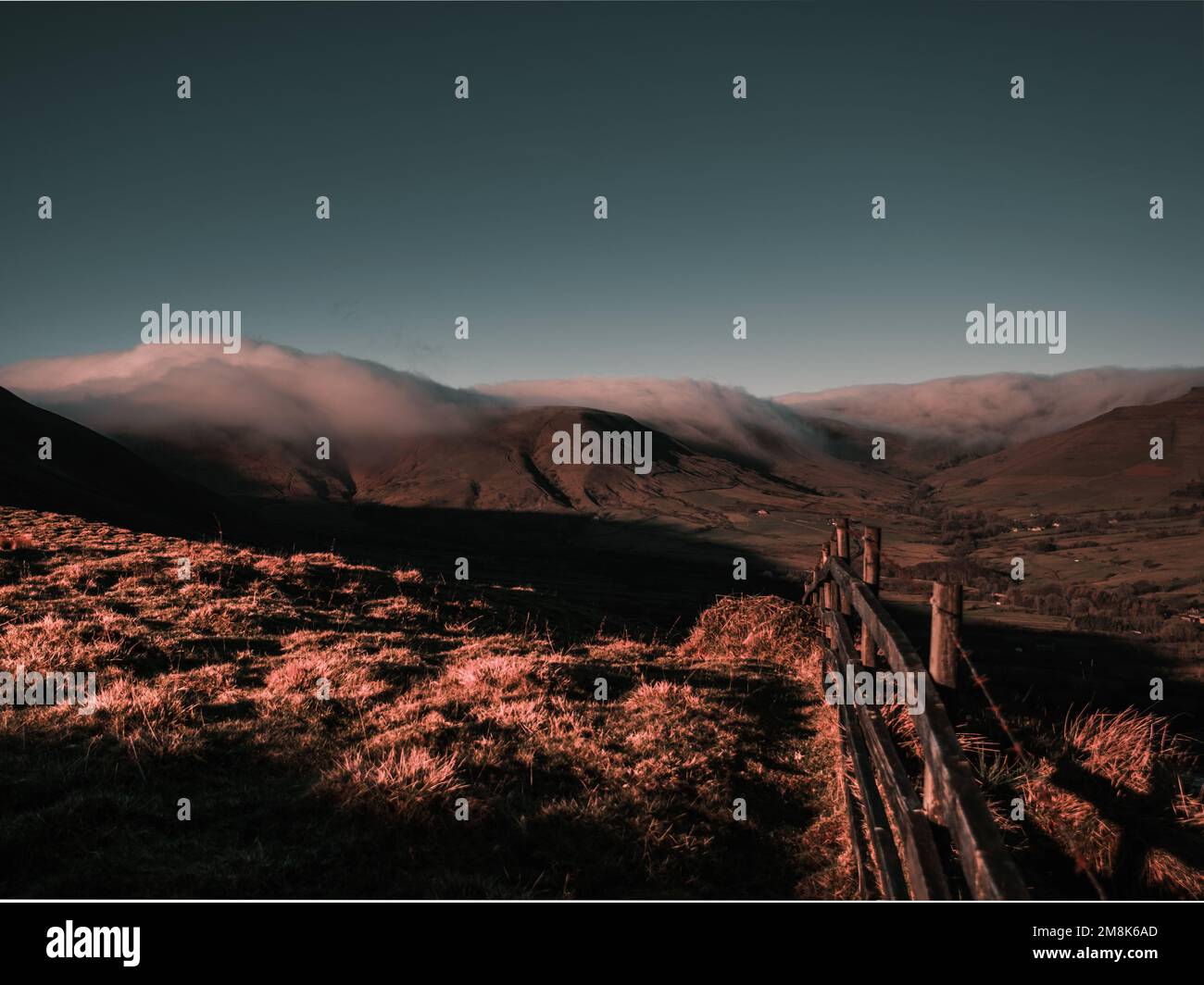 A landscape view of the Edale Walk in Peak District, England Stock ...