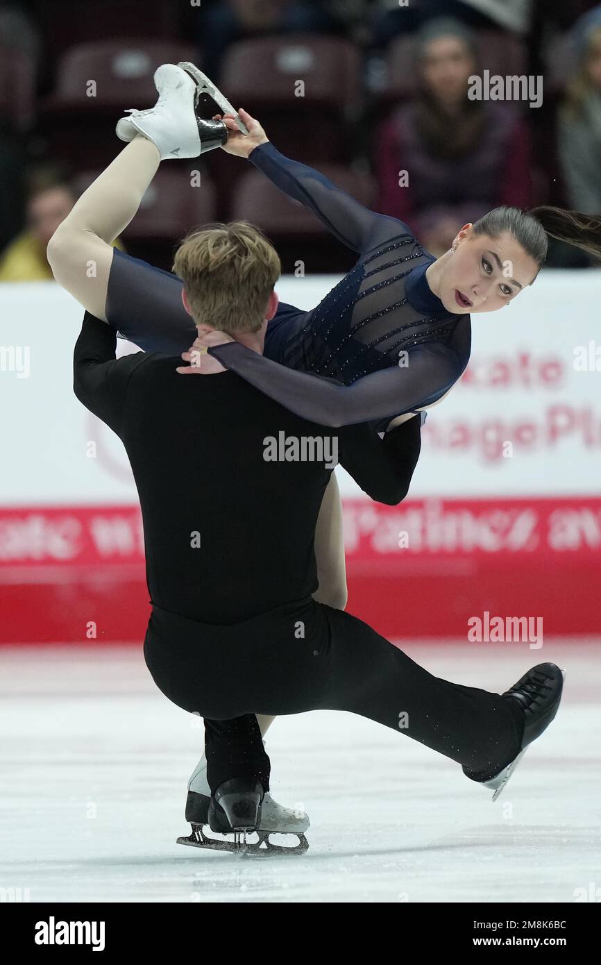 Alyssa Robinson and Jacob Portz perform during the senior ice dance ...