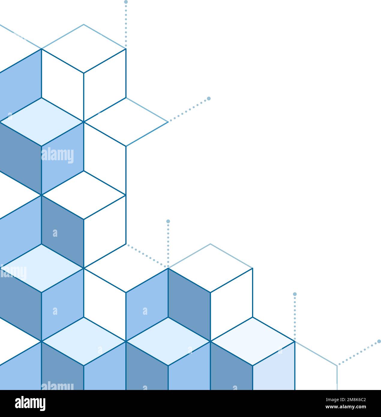 Tridimensional blocks pattern background with copy space, development ...