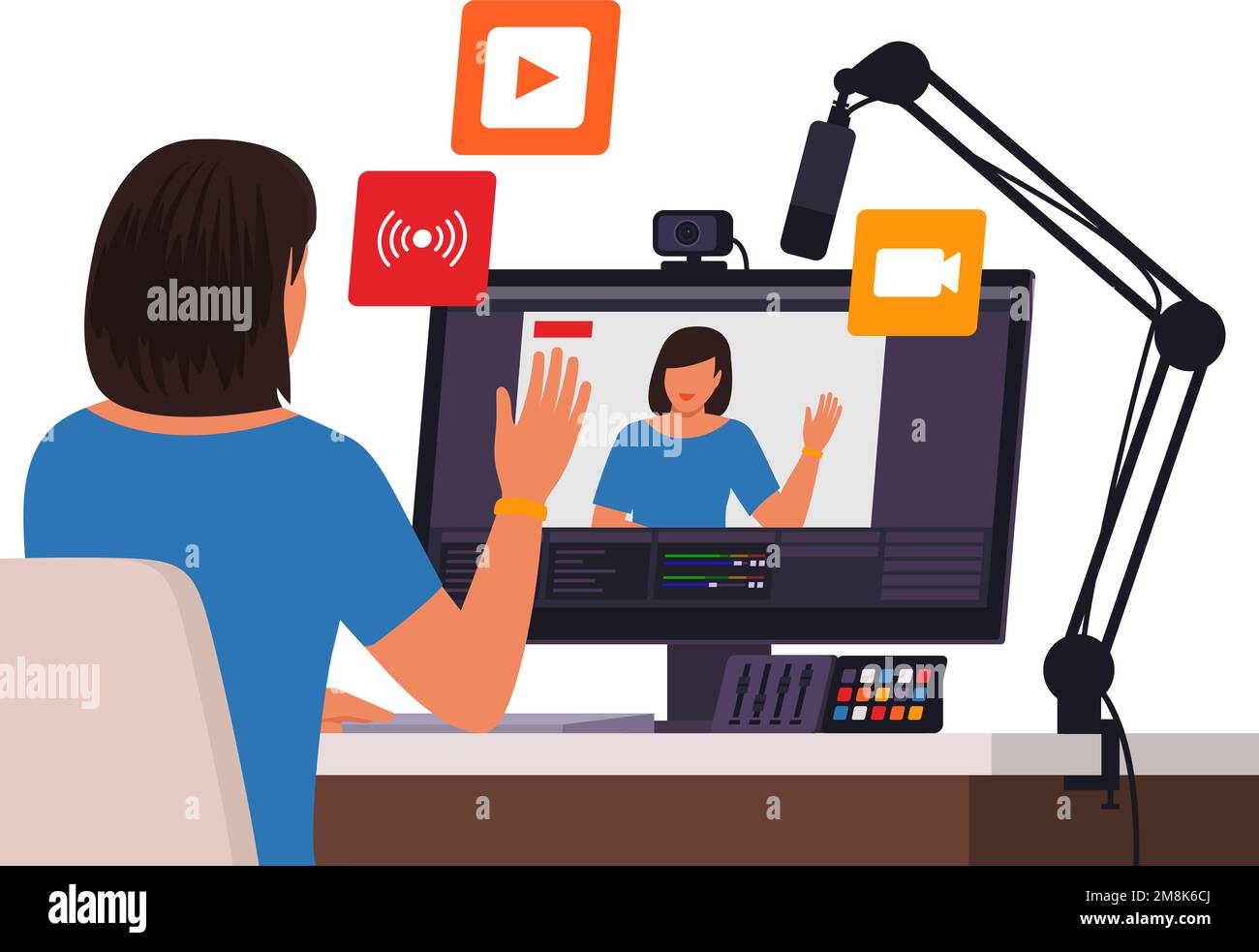 Professional youtuber and influencer livestreaming on social media, she ...