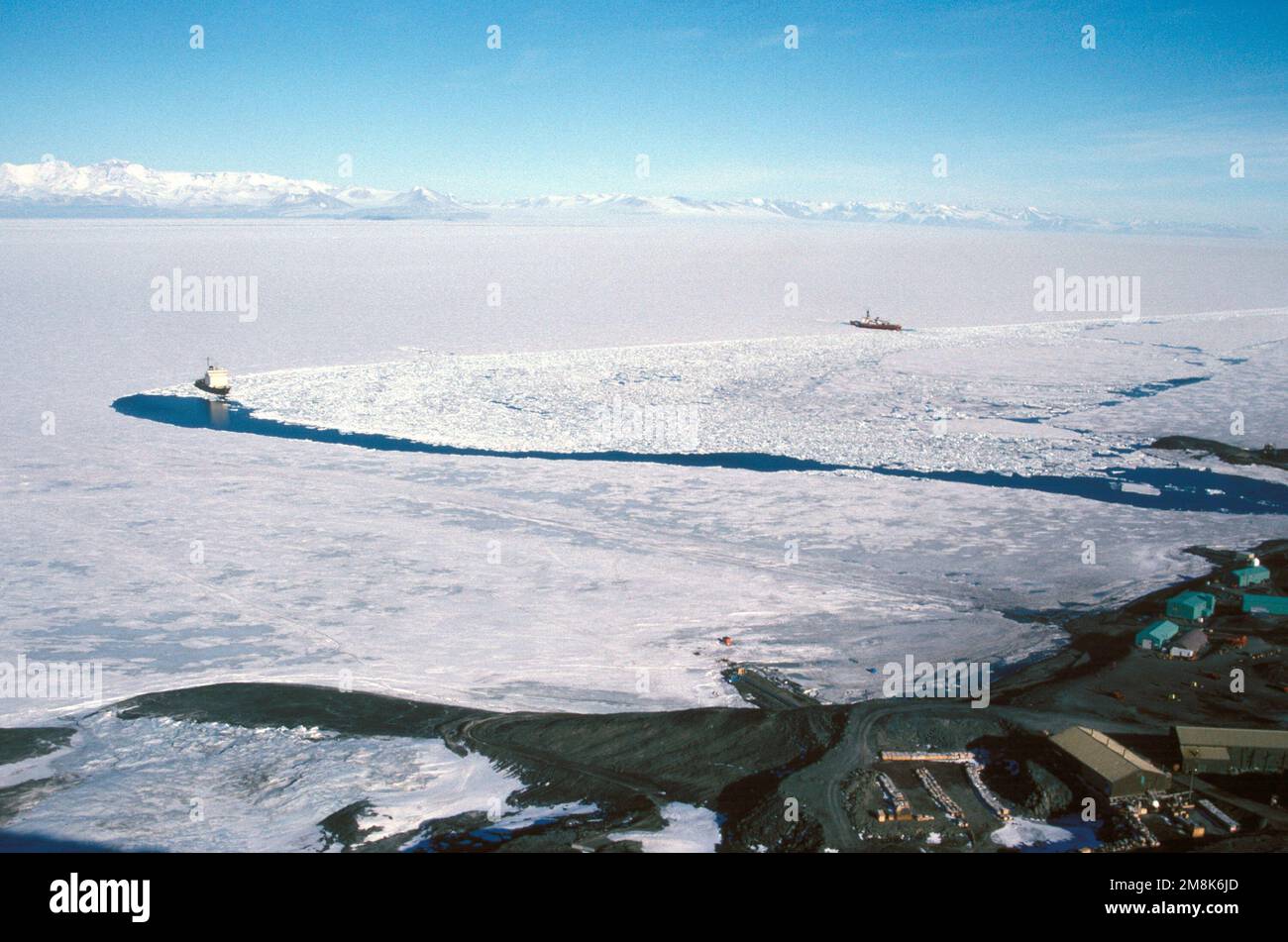 A view of a portion of McMurdo Station as seen from Observation Hill ...