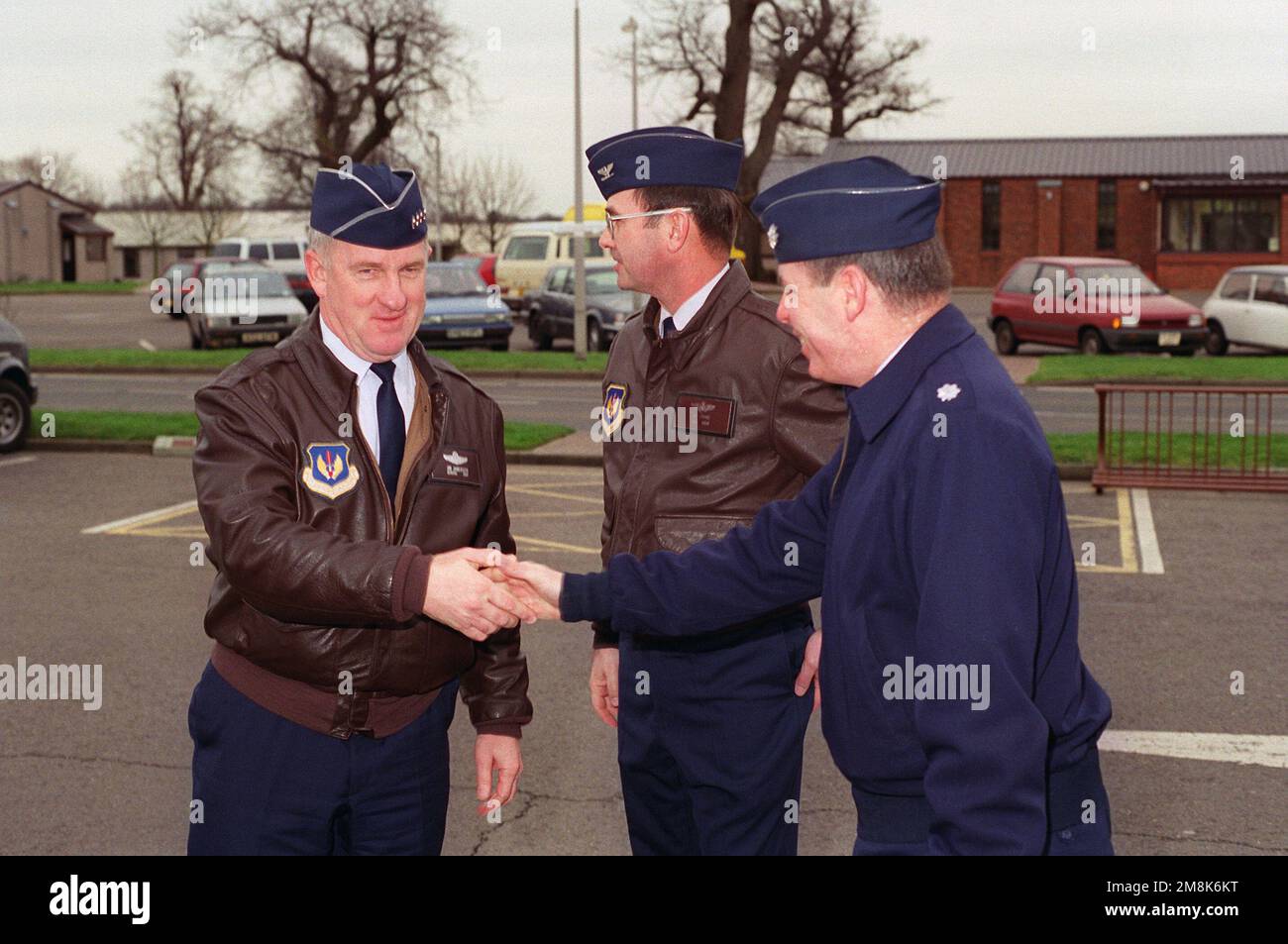 LT. COL. Randall Lanning, Vice Commander, 774th Air Base Group, greets ...