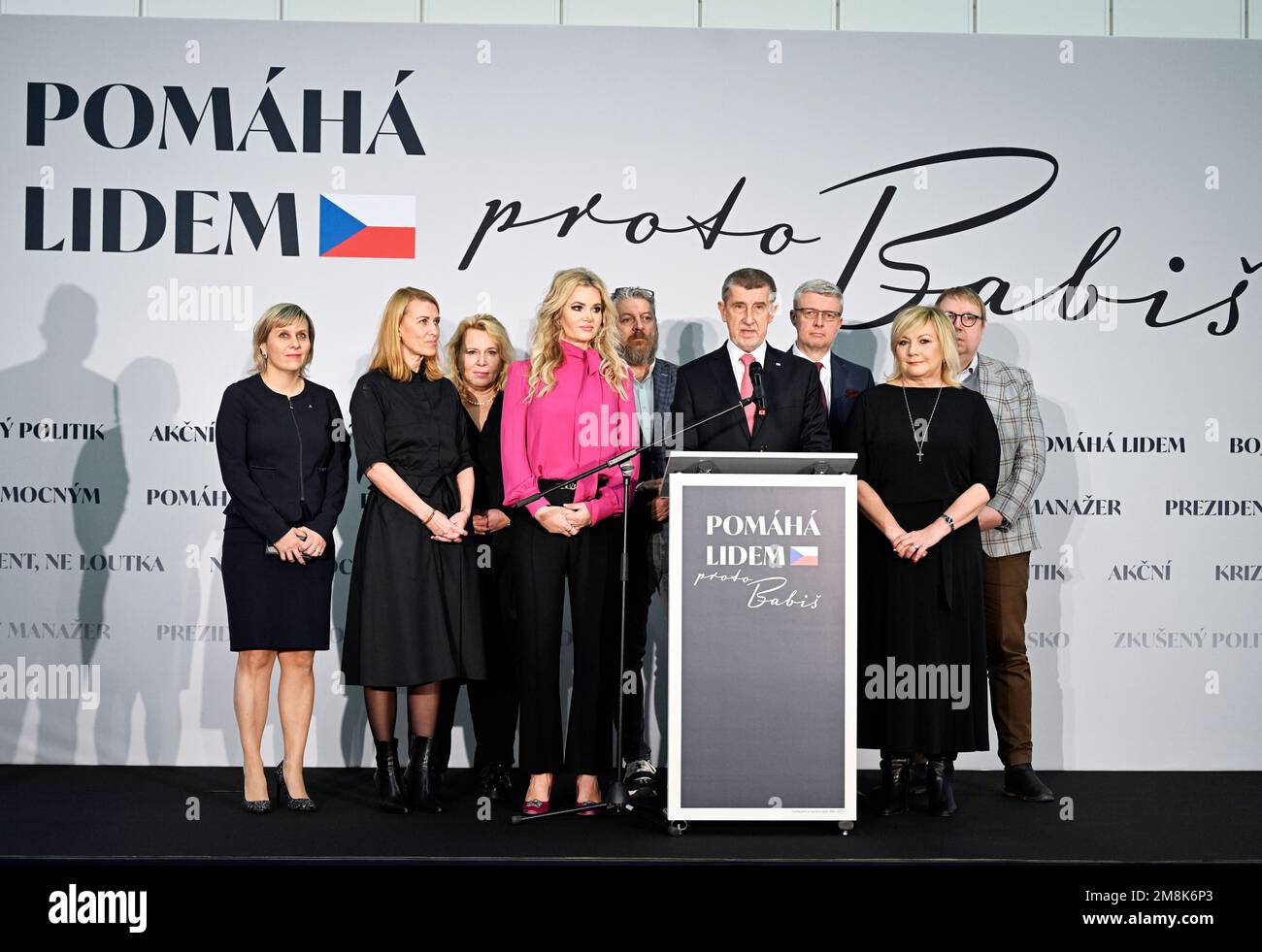 Prague, Czech Republic. 14th Jan, 2023. Presidential candidate Andrej ...