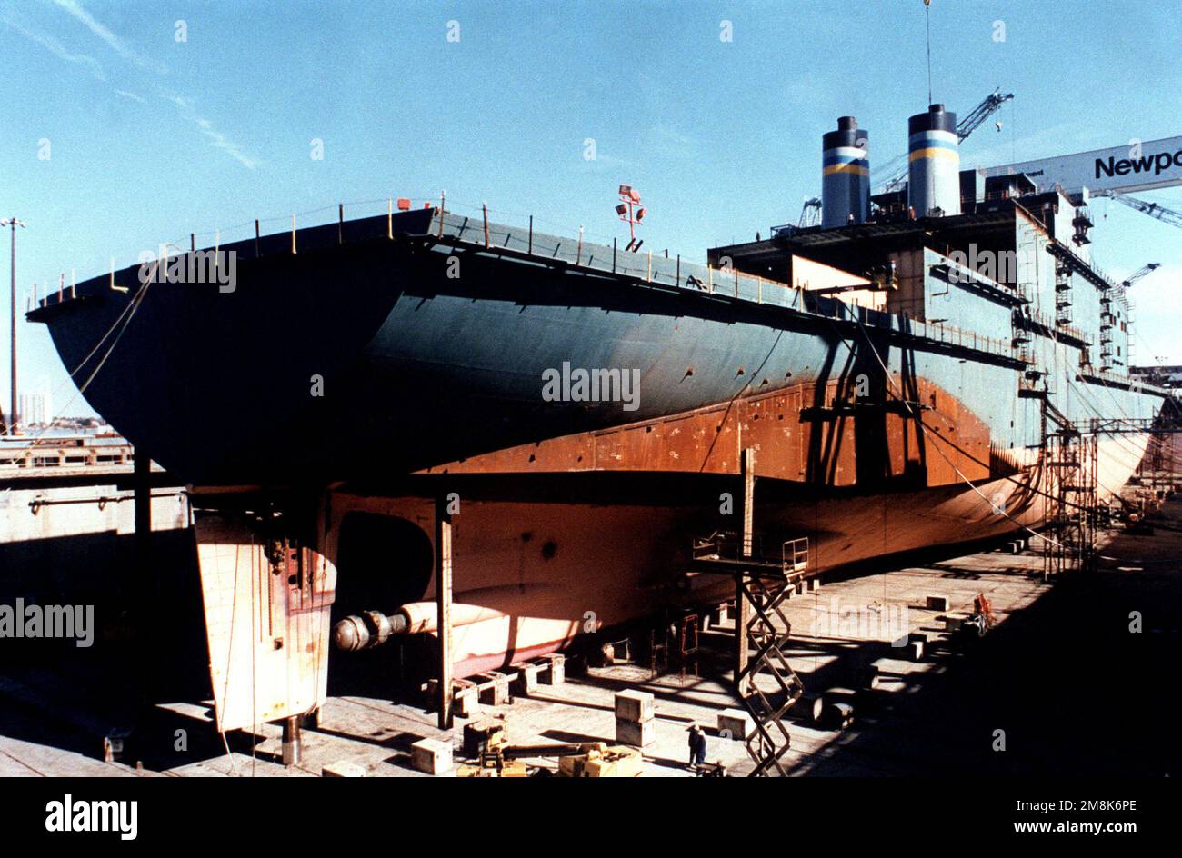 A starboard quarter, view of the Military Sealift Command's new vehicle transport ship USNS ...
