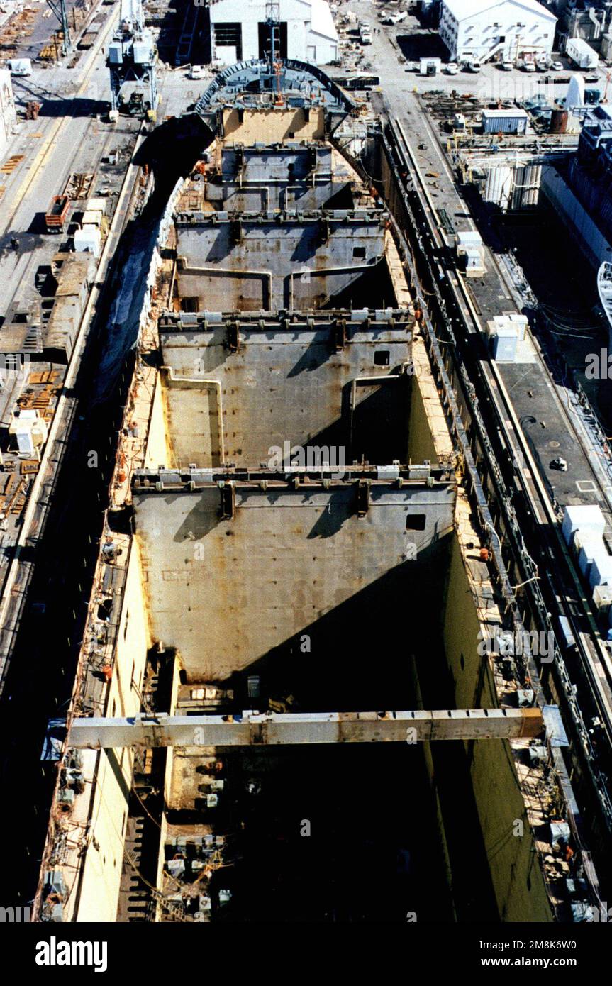 A view from the 350 ton overhead crane, looking down and forward ...