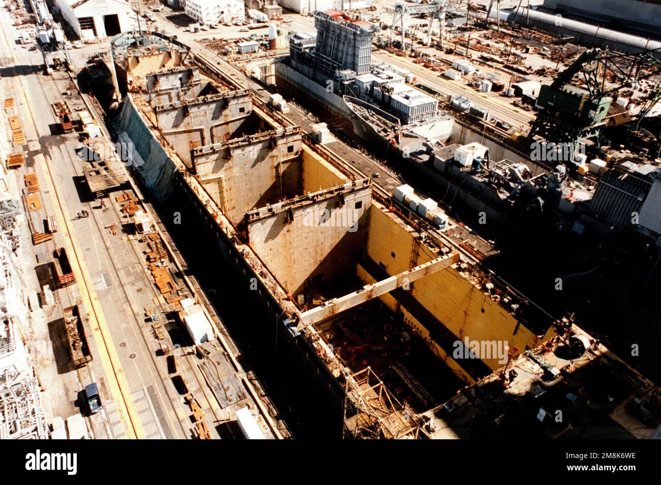 A view from port side aft, looking forward, of the traverse bulkhead ...