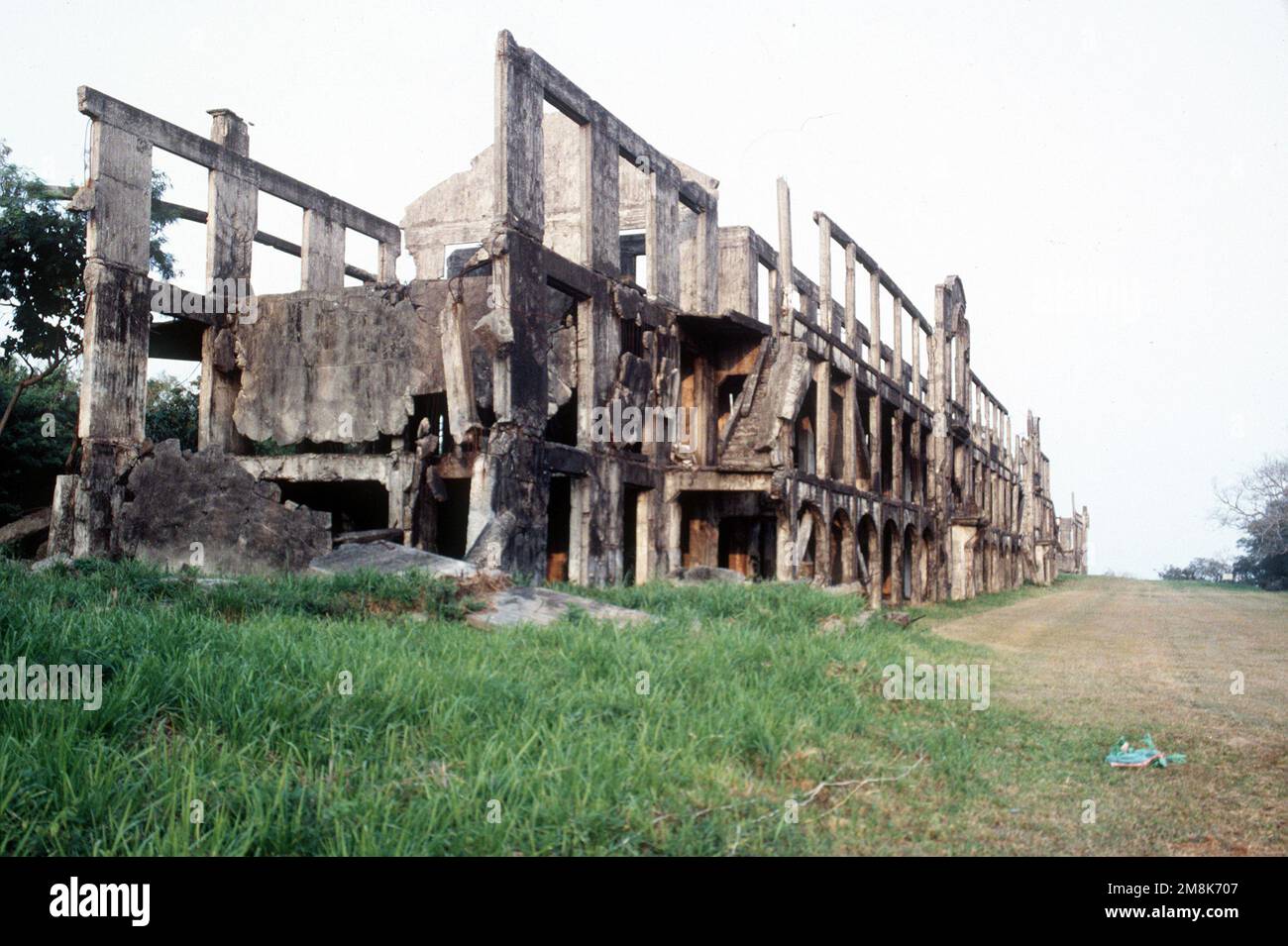 The remains of the "mile long barracks" which had been used to house ...