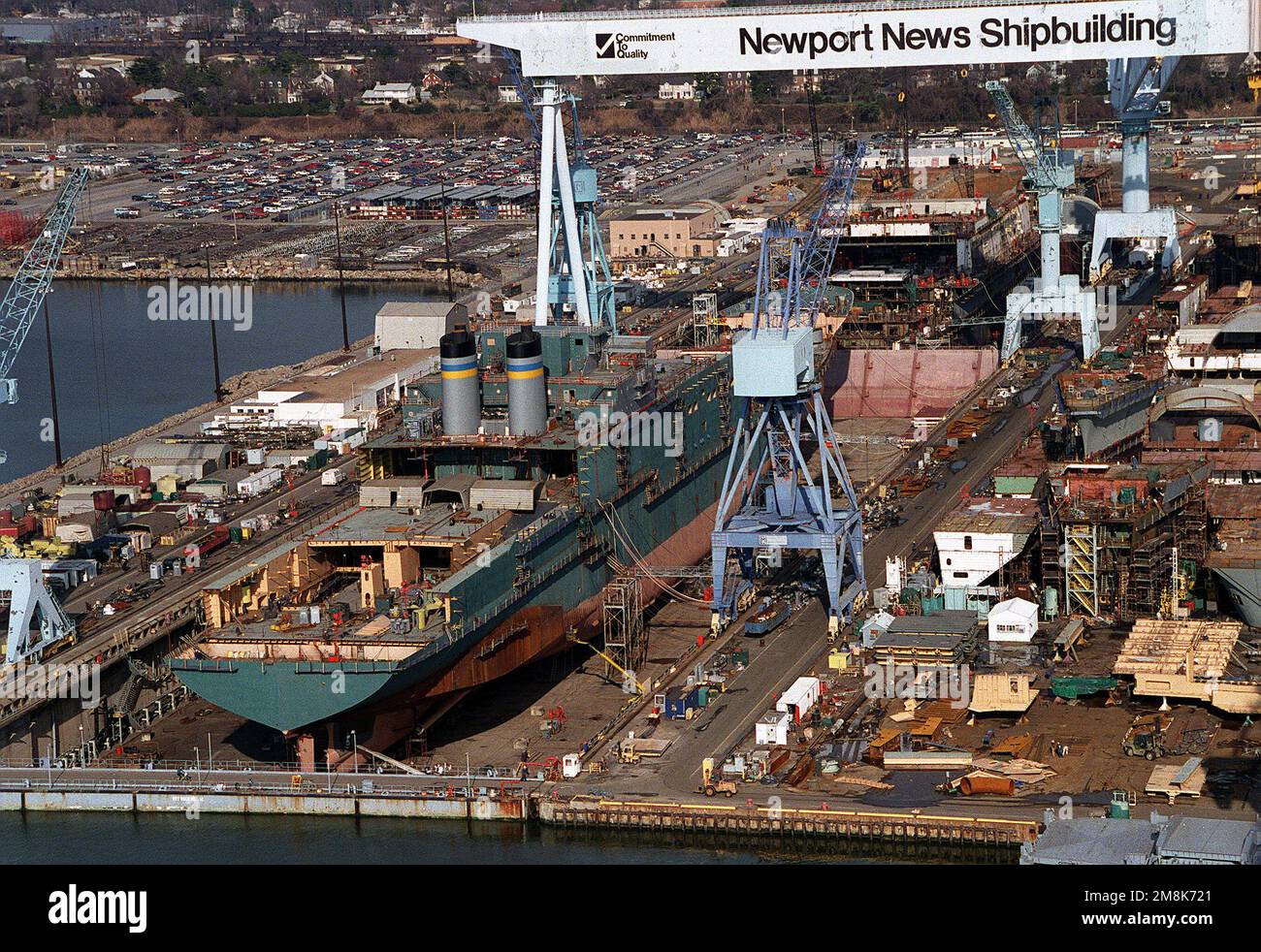 An aerial starboard quarter view of the Military Sealift Command's ...