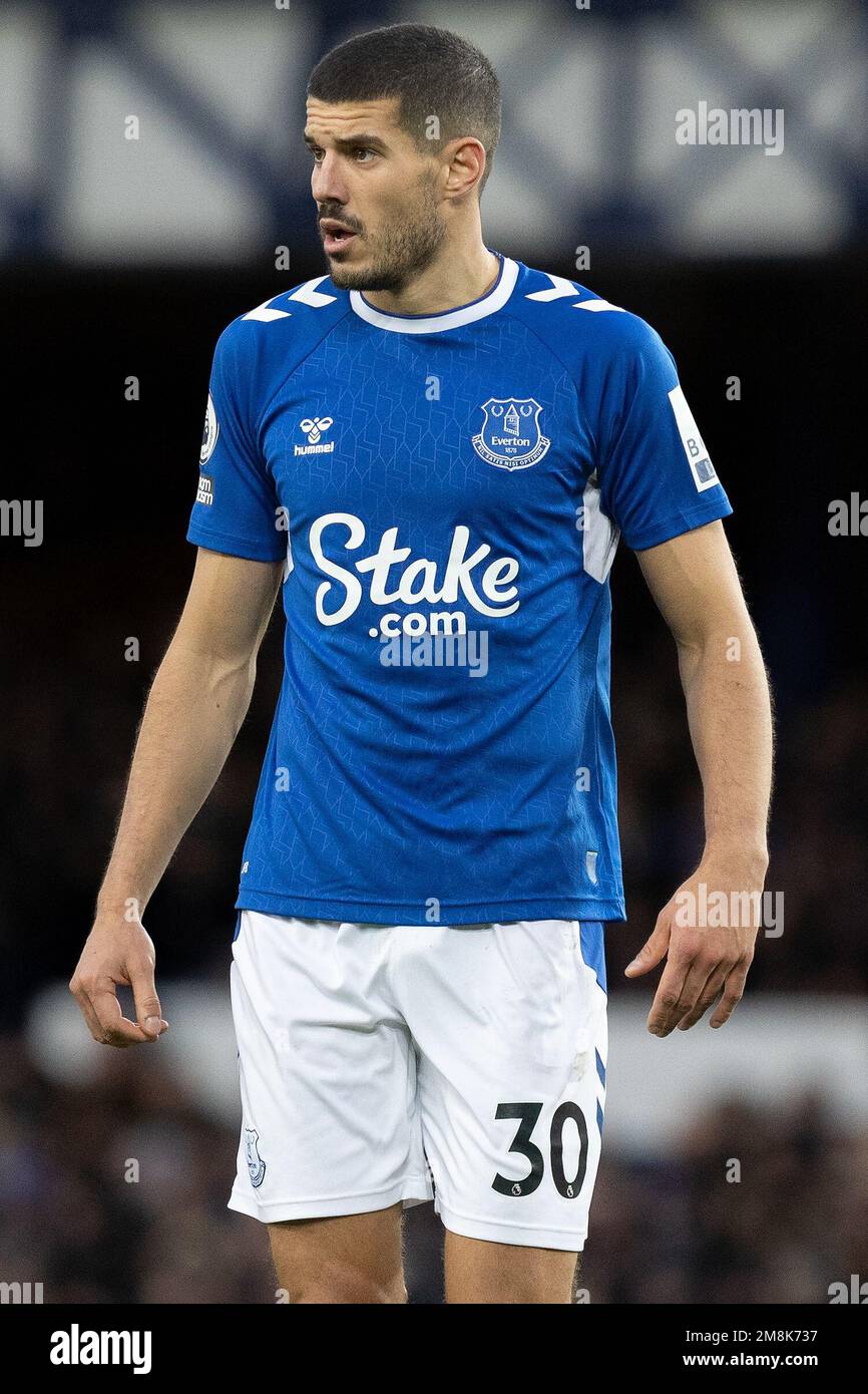 Conor Coady #30 of Everton during the Premier League match Everton vs ...
