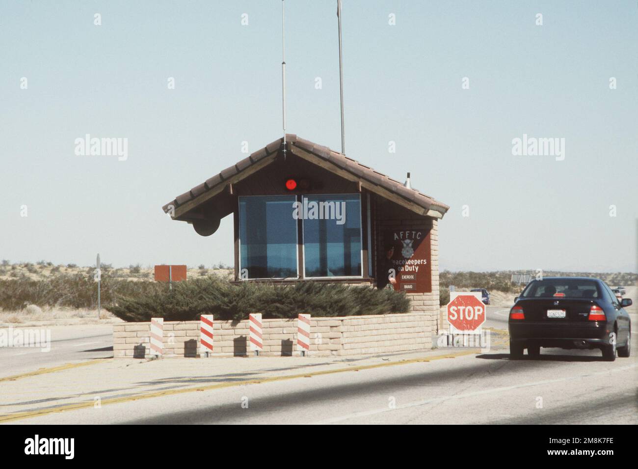 A medium-range view of the front gate. Base: Edwards Air Force Base ...