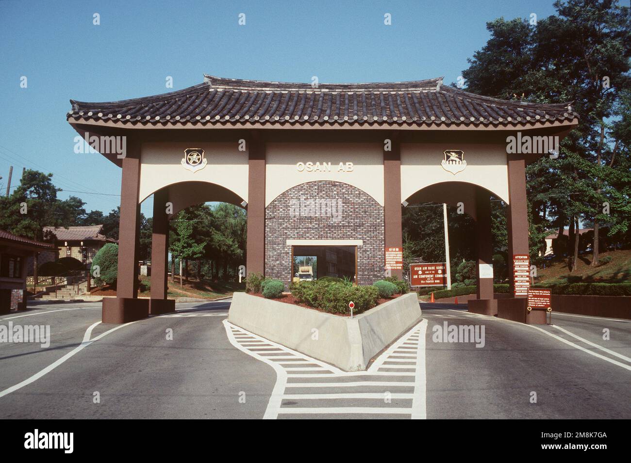 A Close Up View Of The Main Gate Base Osan Air Base Country Republic Of Korea Kor Stock