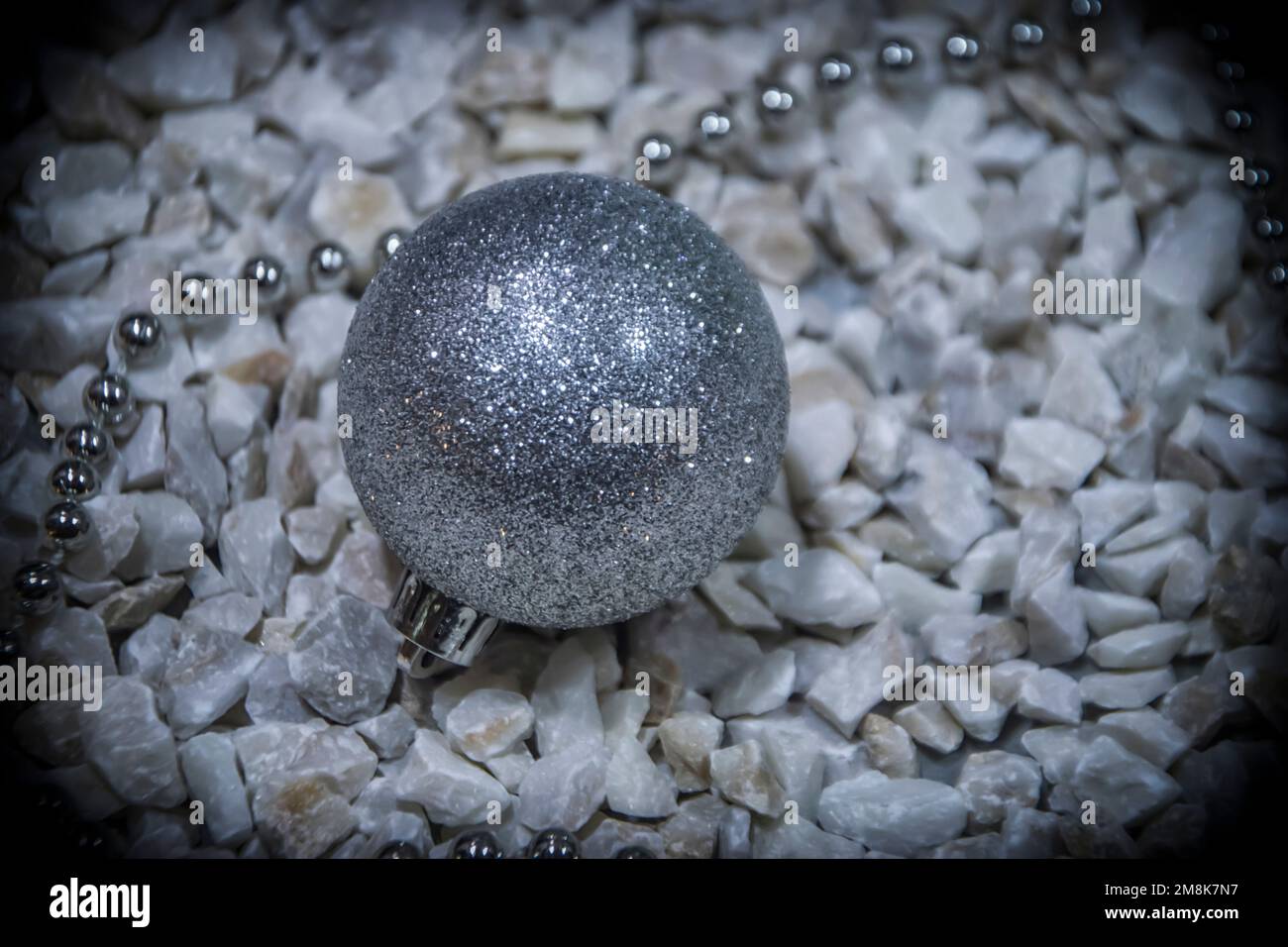 Elegant, luxury, shiny silver Christmas tree ball Stock Photo - Alamy