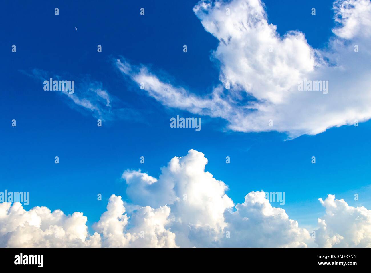 Explosive cloud formation cumulus clouds in the sky in Playa del Carmen ...