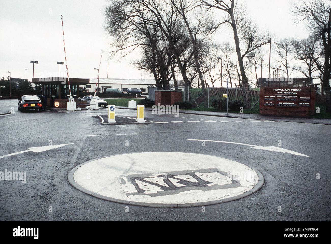 A medium-range view of the main gate. Base: Raf Mildenhall Country ...