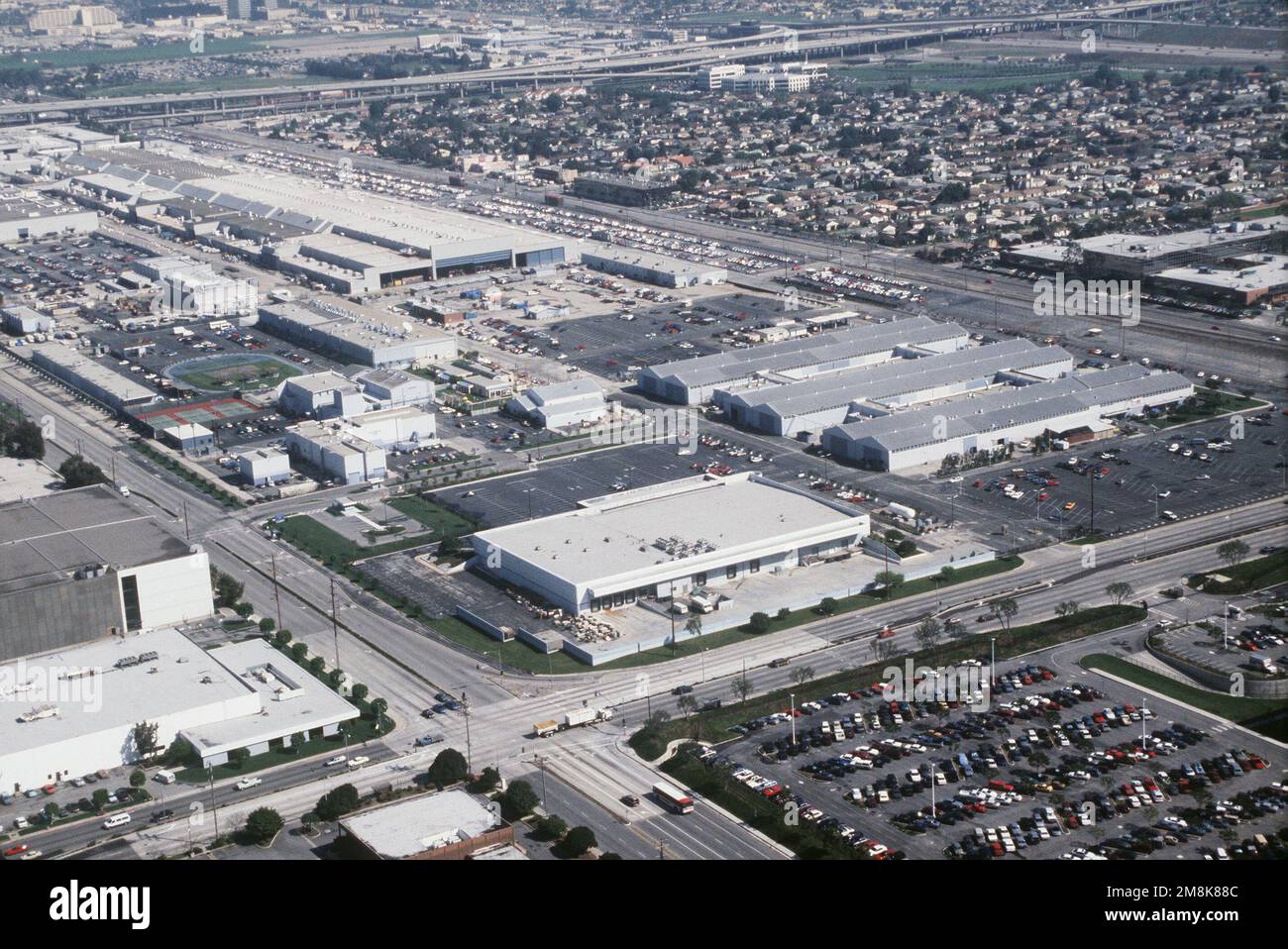 An aerial view of the base looking northeast. Base: Los Angeles Air ...