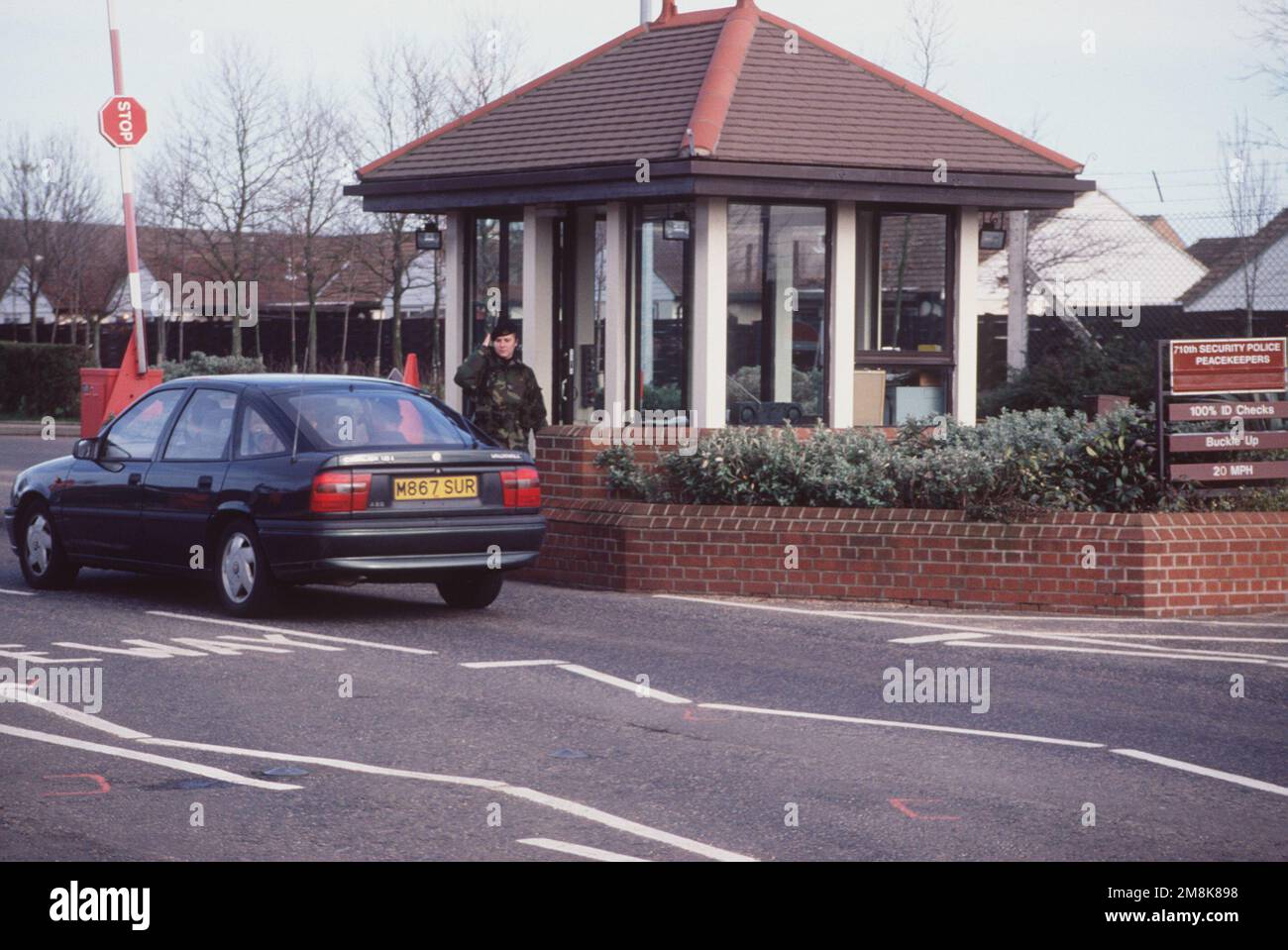 A close-up view of the main gate. Base: Raf Alconbury Country: England ...