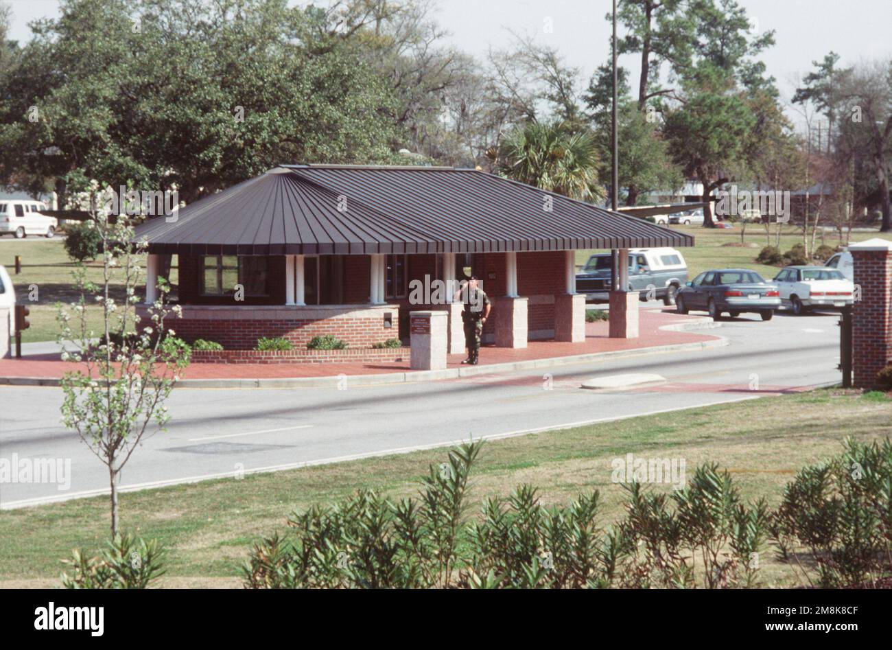 A medium-range view of the main gate. Base: Charleston Air Force Base ...