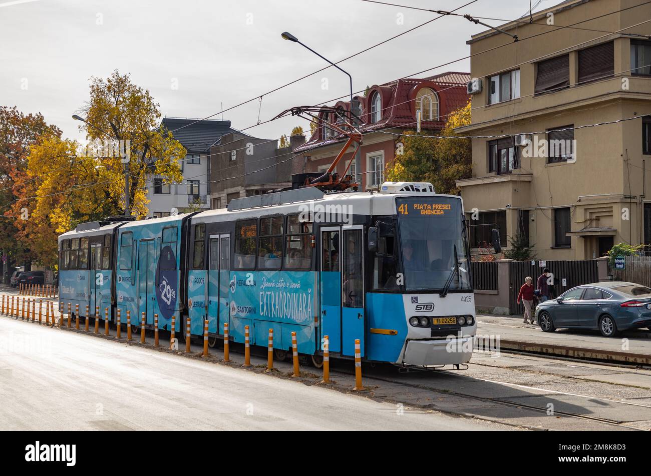 A picture of a Bucharest tram Stock Photo - Alamy