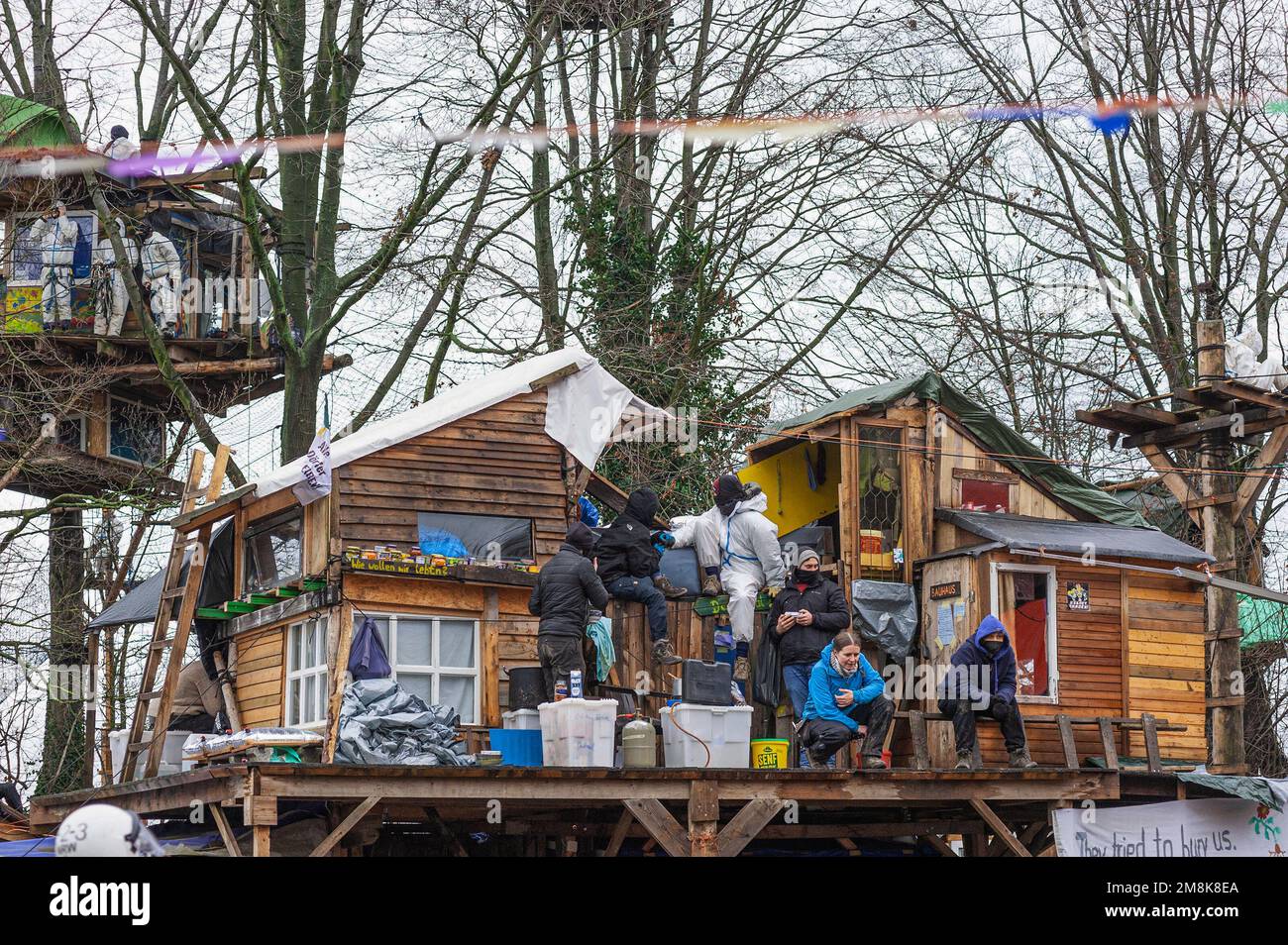 Lutzerath, Germany. 11th Jan, 2023. Utopia village and the make-shift ...