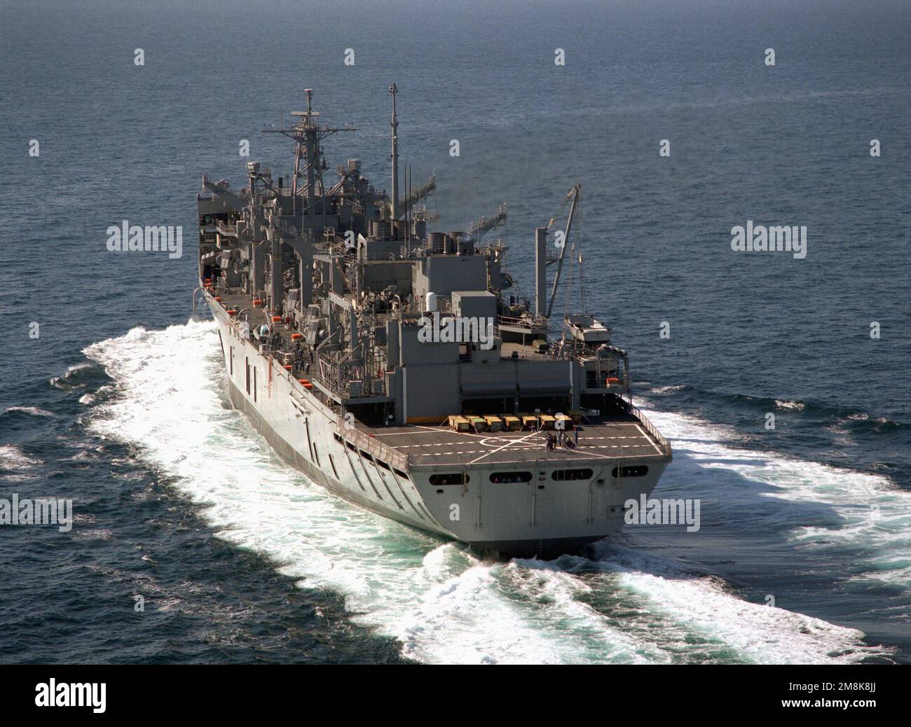 An aerial port quarter view (135 degrees off centerline) of the fast ...