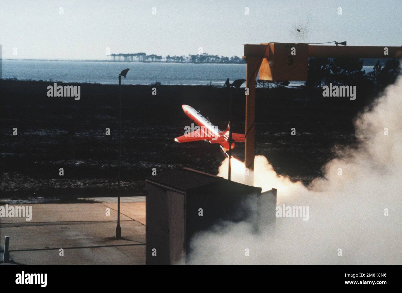 An MQM 107D Drone launches off the flight line. Base: Tyndall Air Force ...