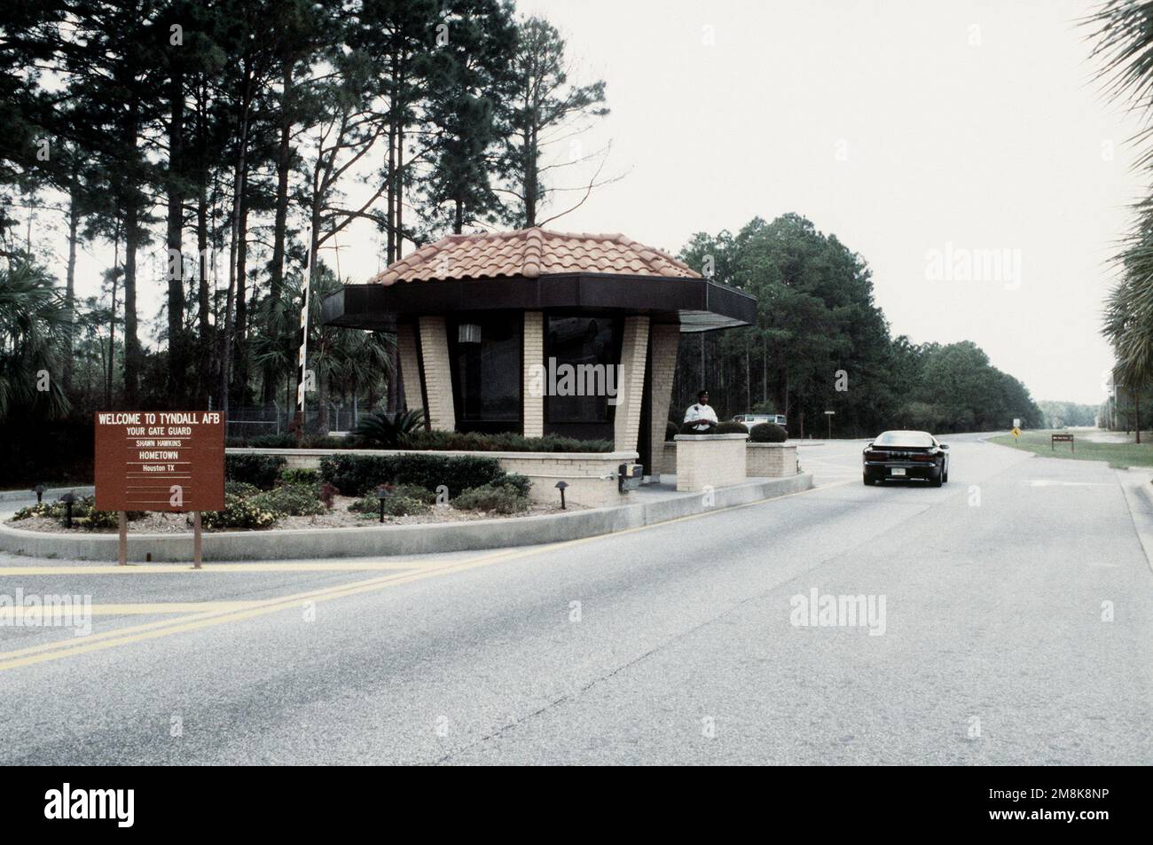 A medium-range view of the main gate. Base: Tyndall Air Force Base ...