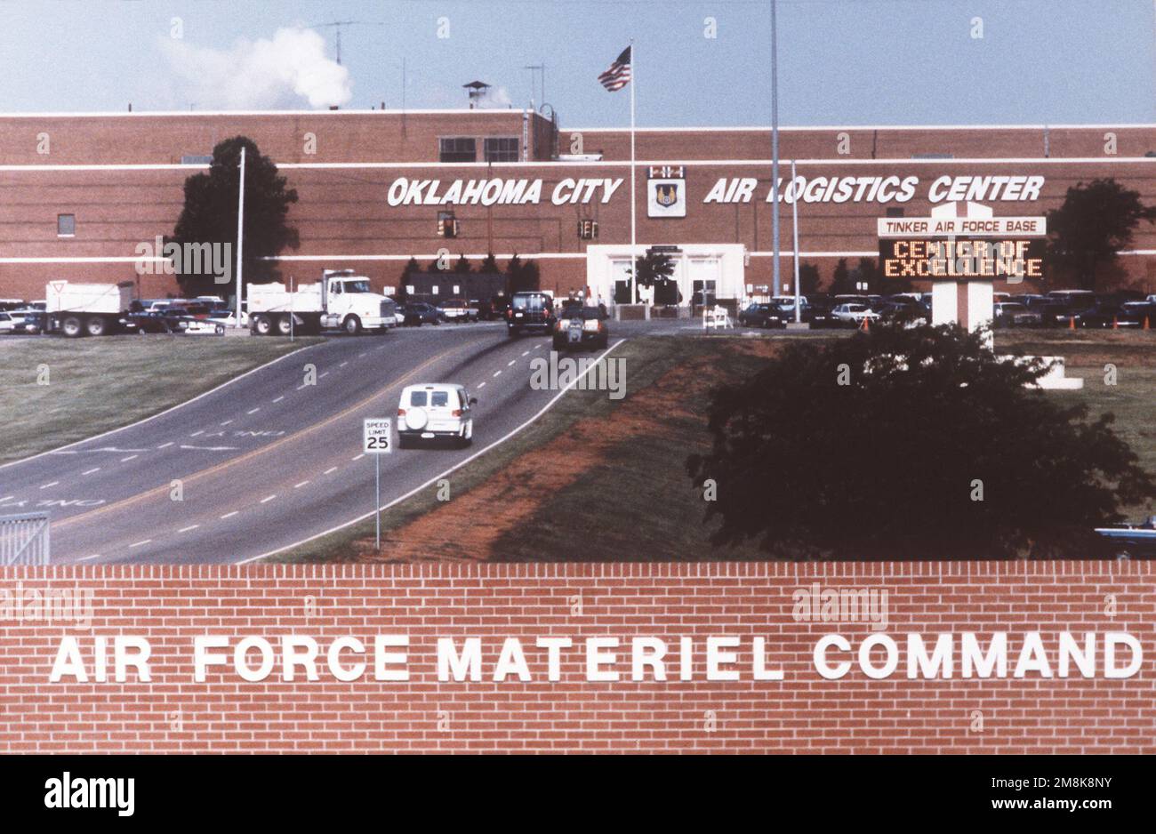 A long-range view of the main gate. Base: Tinker Air Force Base State ...