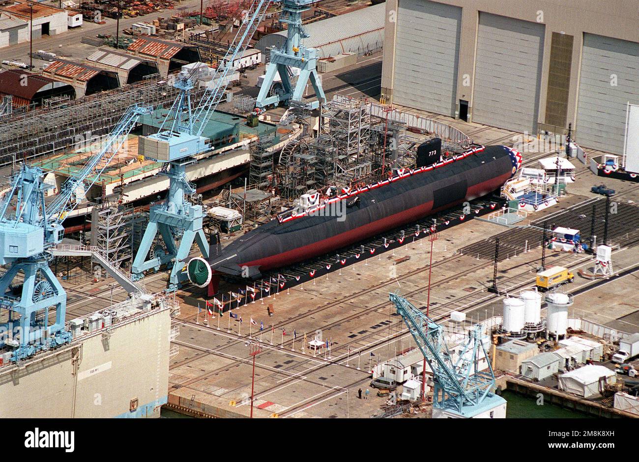 An aerial starboard quarter view (135 degrees off centerline) of the ...
