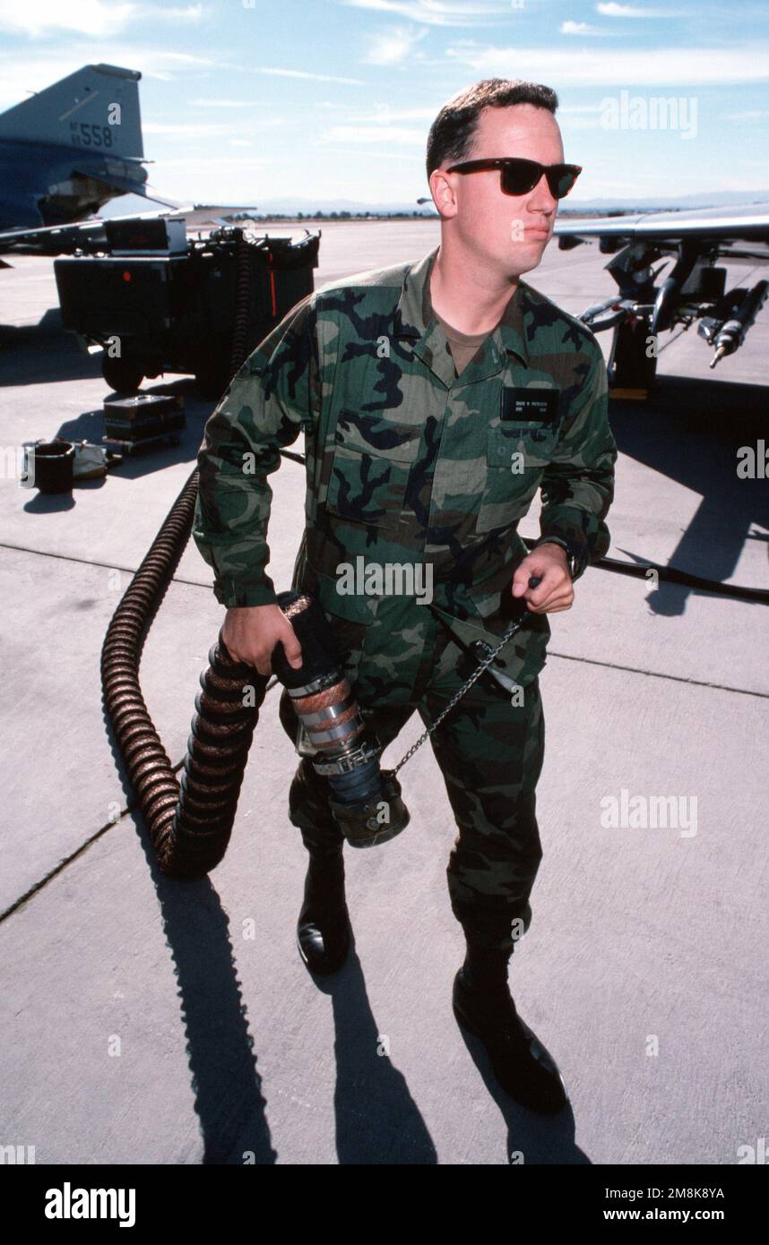 USAF AIRMAN Shane Patterson, a crew chief with the 561st Fighter ...