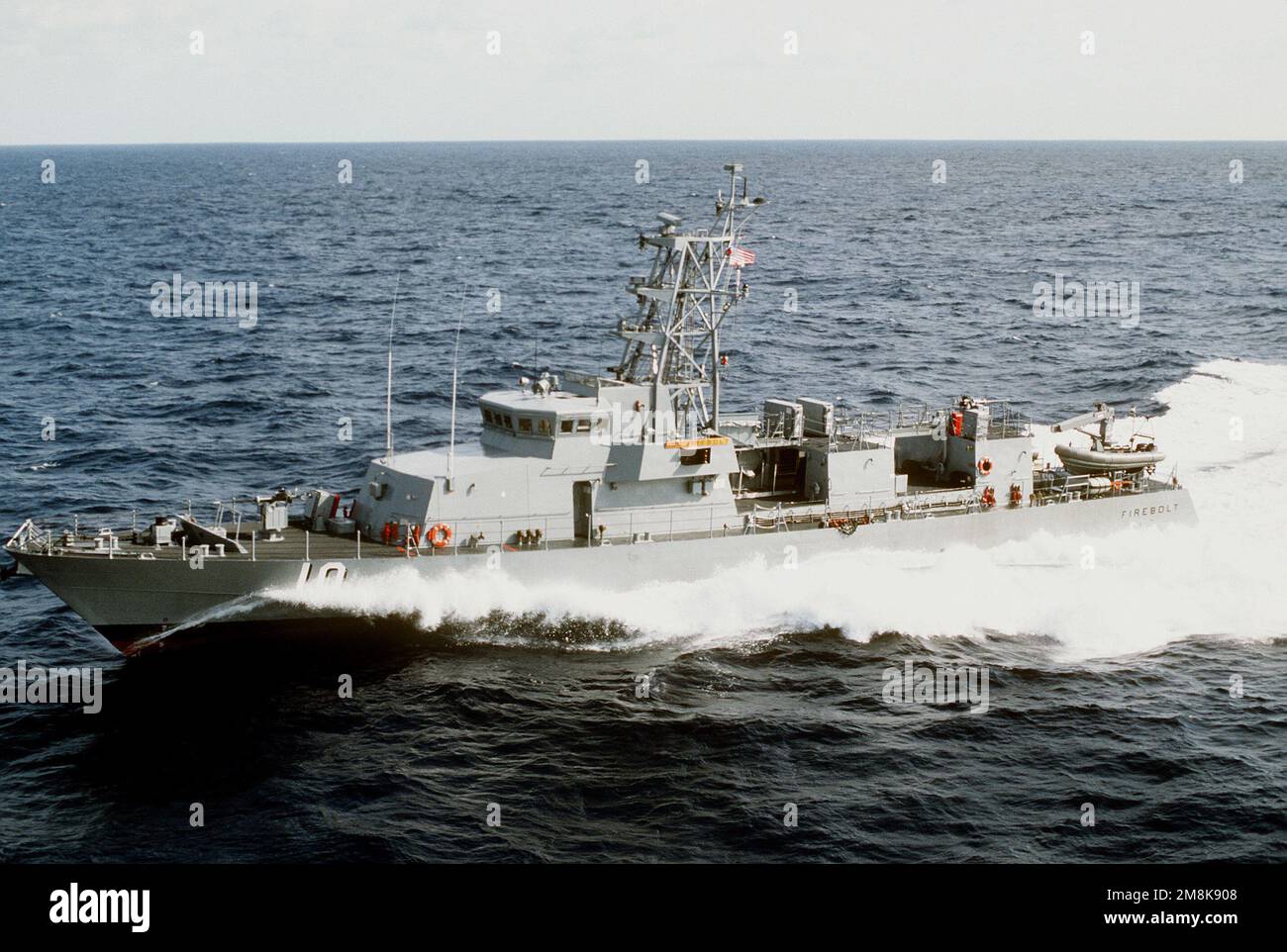 A port bow view of the coastal patrol boat USS FIREBOLT (PC-10 ...