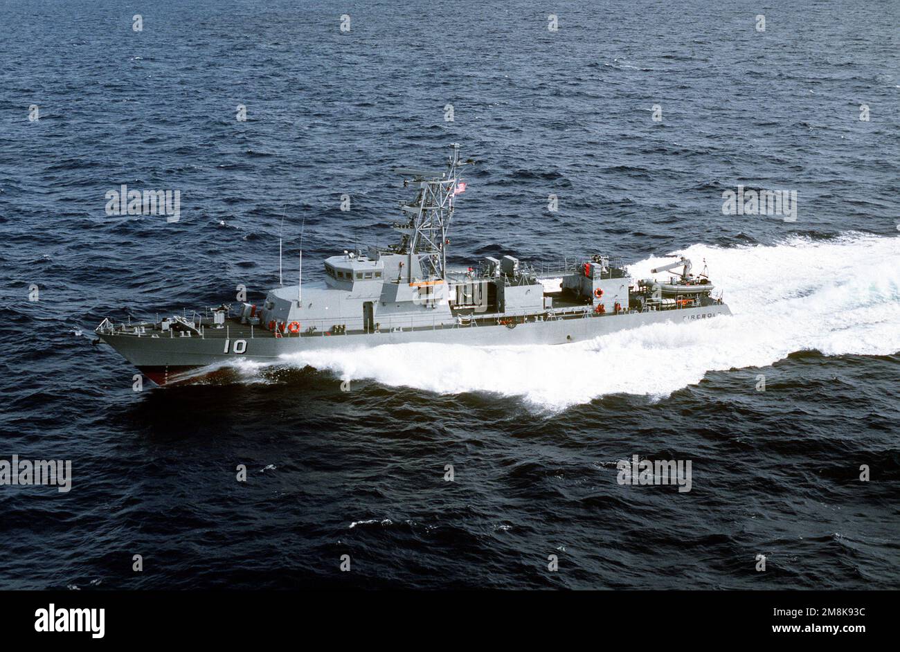 A port bow view of the coastal patrol boat USS FIREBOLT (PC-10 ...