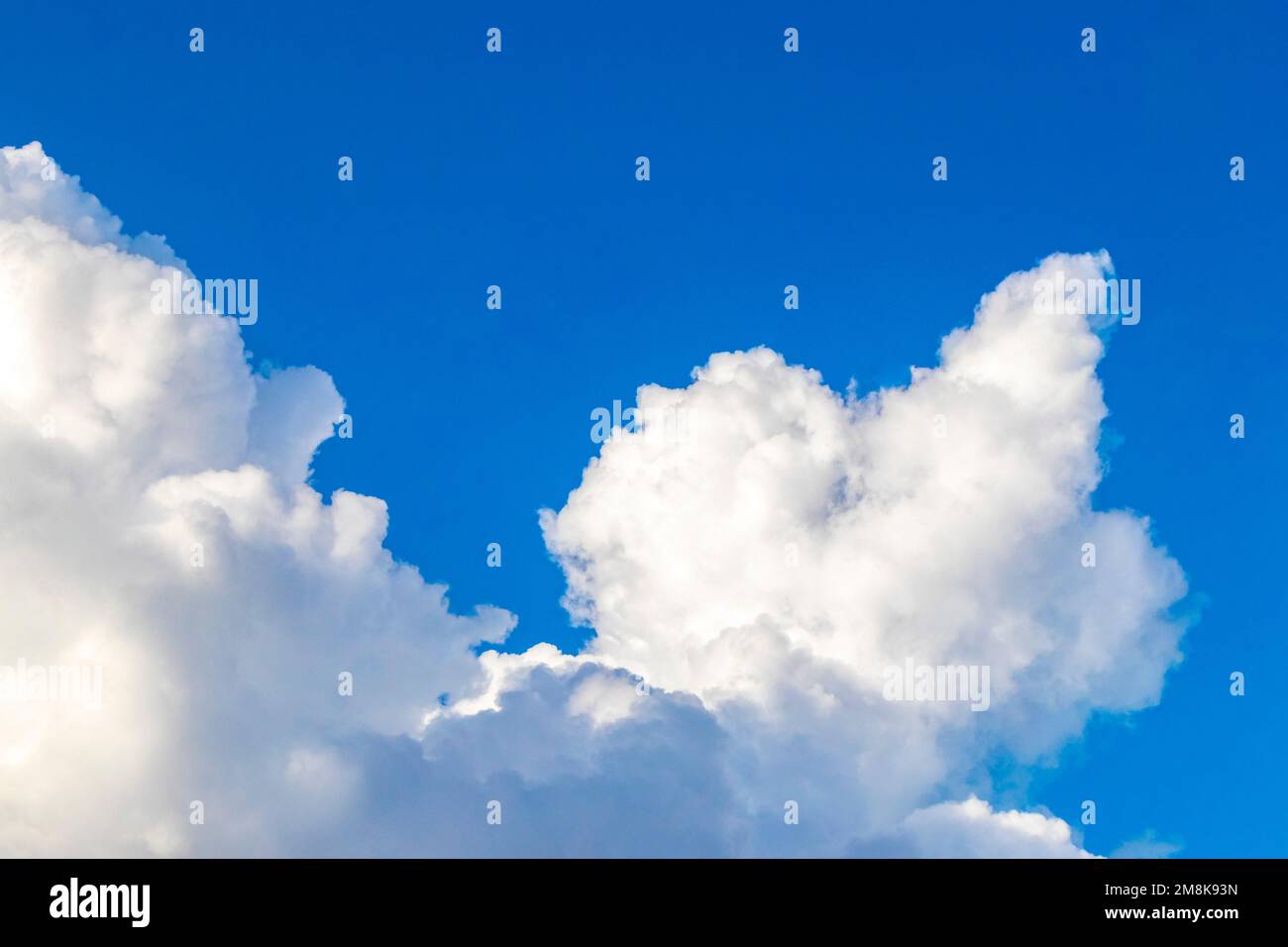 Explosive cloud formation cumulus clouds in the sky in Playa del Carmen ...