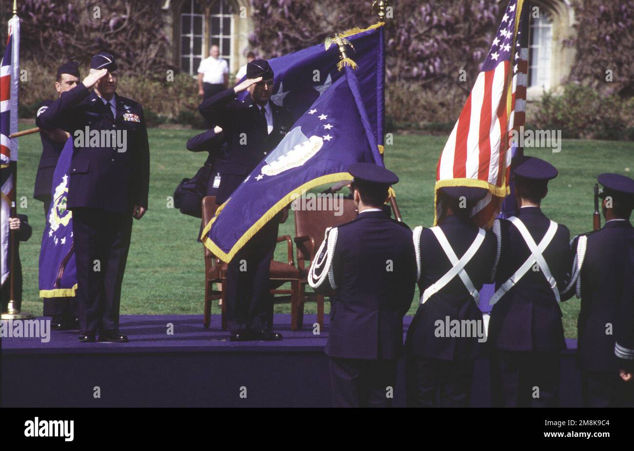 MAJ. GEN. James G. Andrus, Third Air Force Commander, renders a salute ...