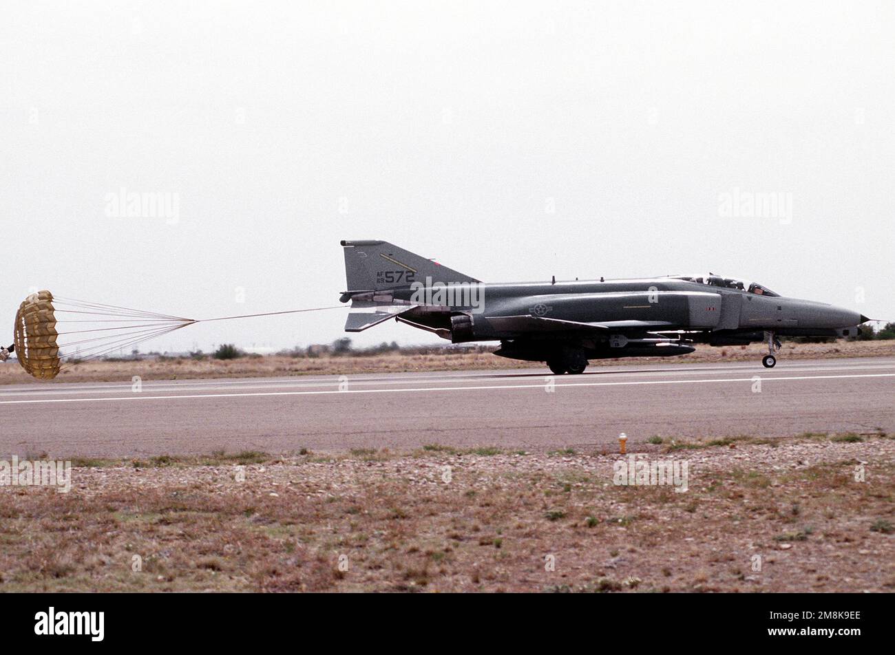 An F-4 Phantom from 124th Fighter Group, Boise Idaho, lands with the ...