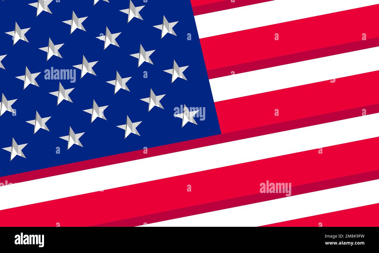 part of the flag of the United States of America in 3d three ...